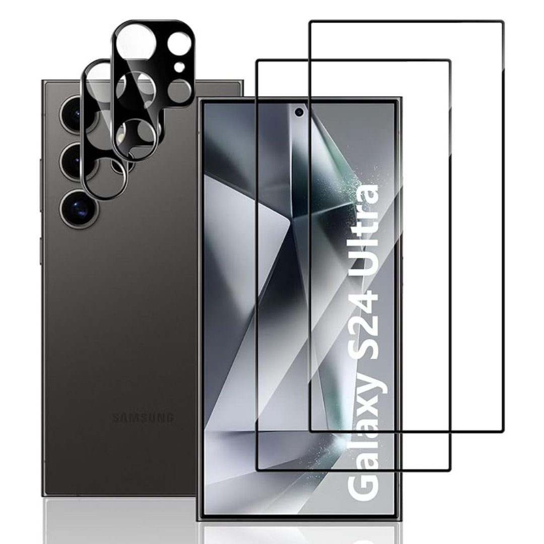 SmartUP Displayschutzglas 2X Schutzglas für Samsung Galaxy S24 Ultra Panzerfolie Display Kamera ...