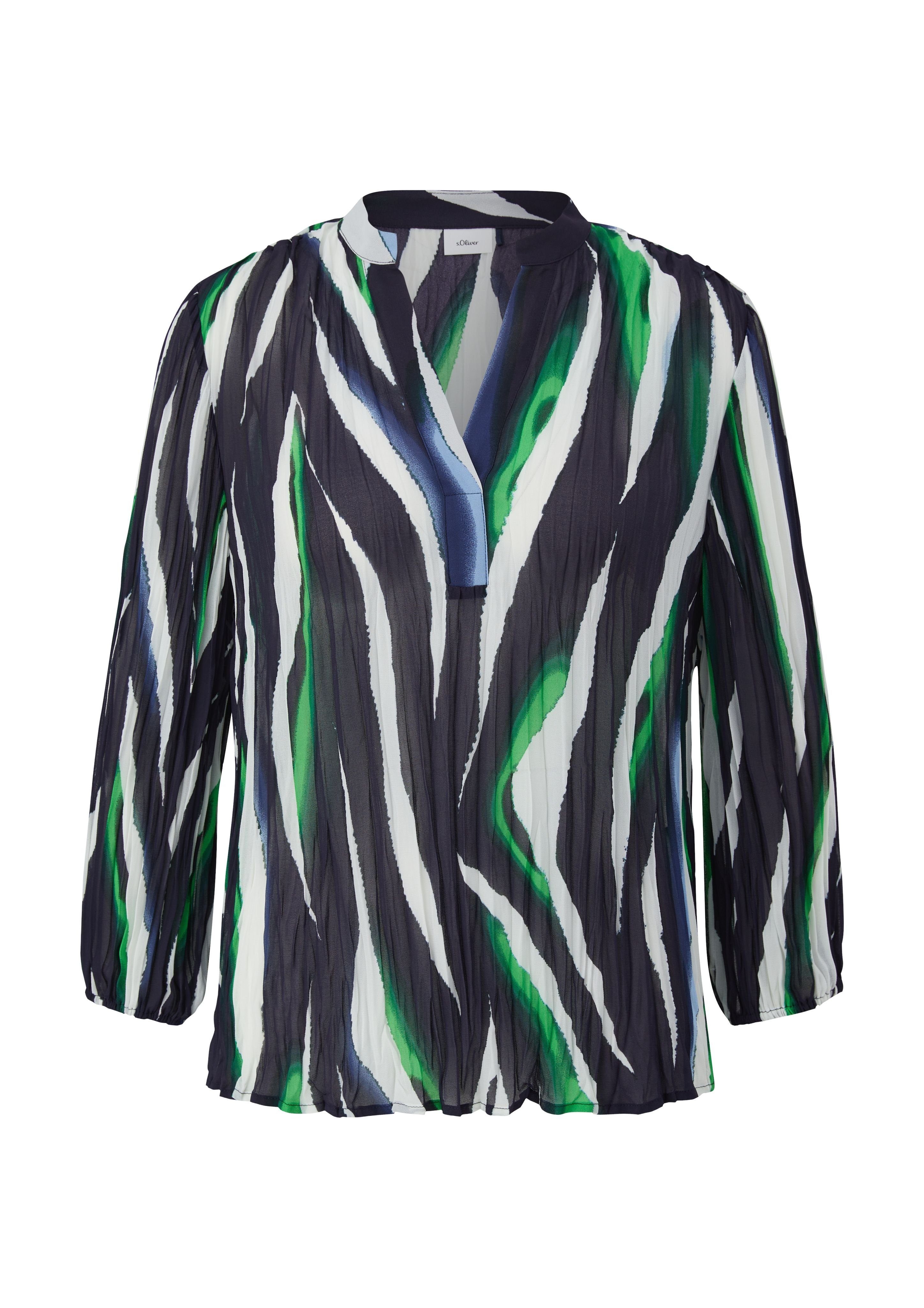 Soliver Black Label Langarmbluse Bluse Aus Chiffon Raffung