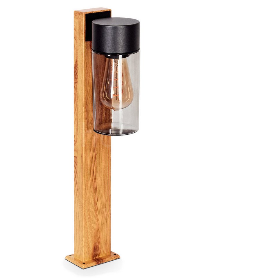 Hofstein Pollerleuchte Sockelleuchte Aus Holzmetallglas In Natur