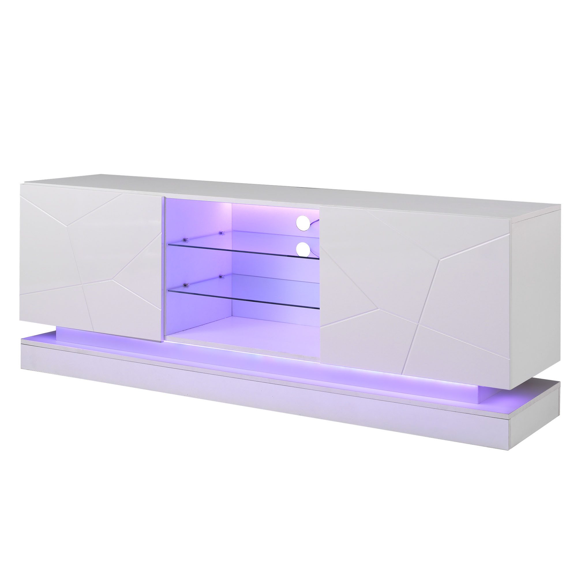Rutaqian Tv Schrank Küchenschrank Modernes Hochglanz Tv Schrank 16