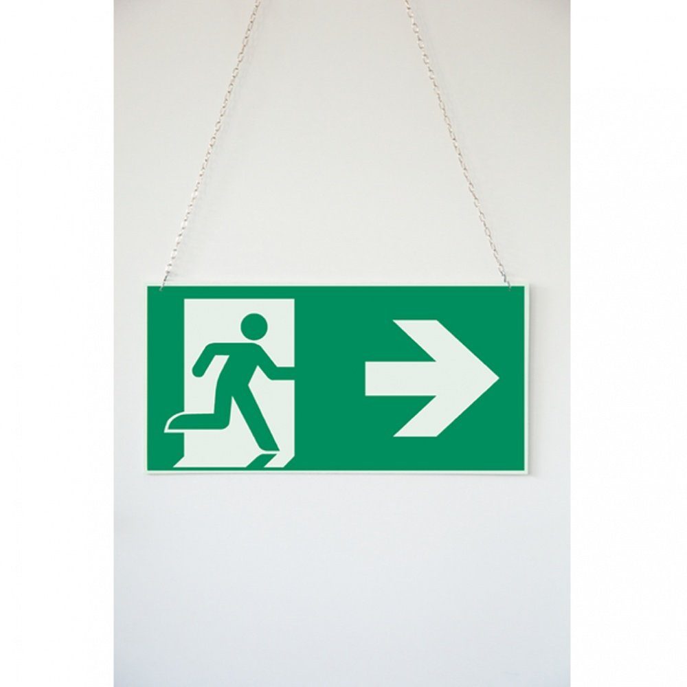 König Werbeanlagen Hinweisschild Rettungszeichen, Notausgang doppelseitig - ASR A1.3 (DIN EN ISO ...