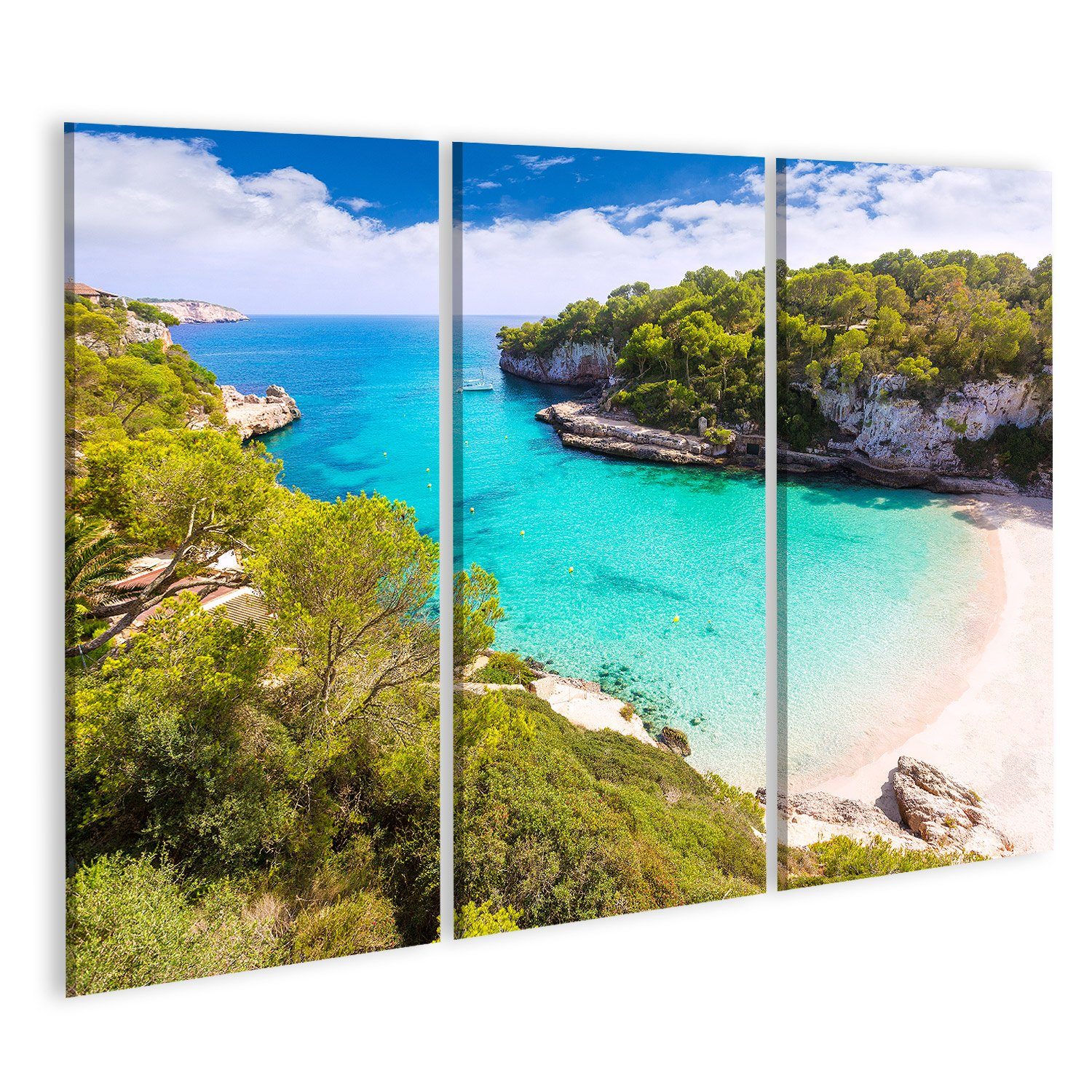islandburner Leinwandbild »Bild auf Leinwand Mallorca Cala Llombards Santanyi Strand Mallorca ...