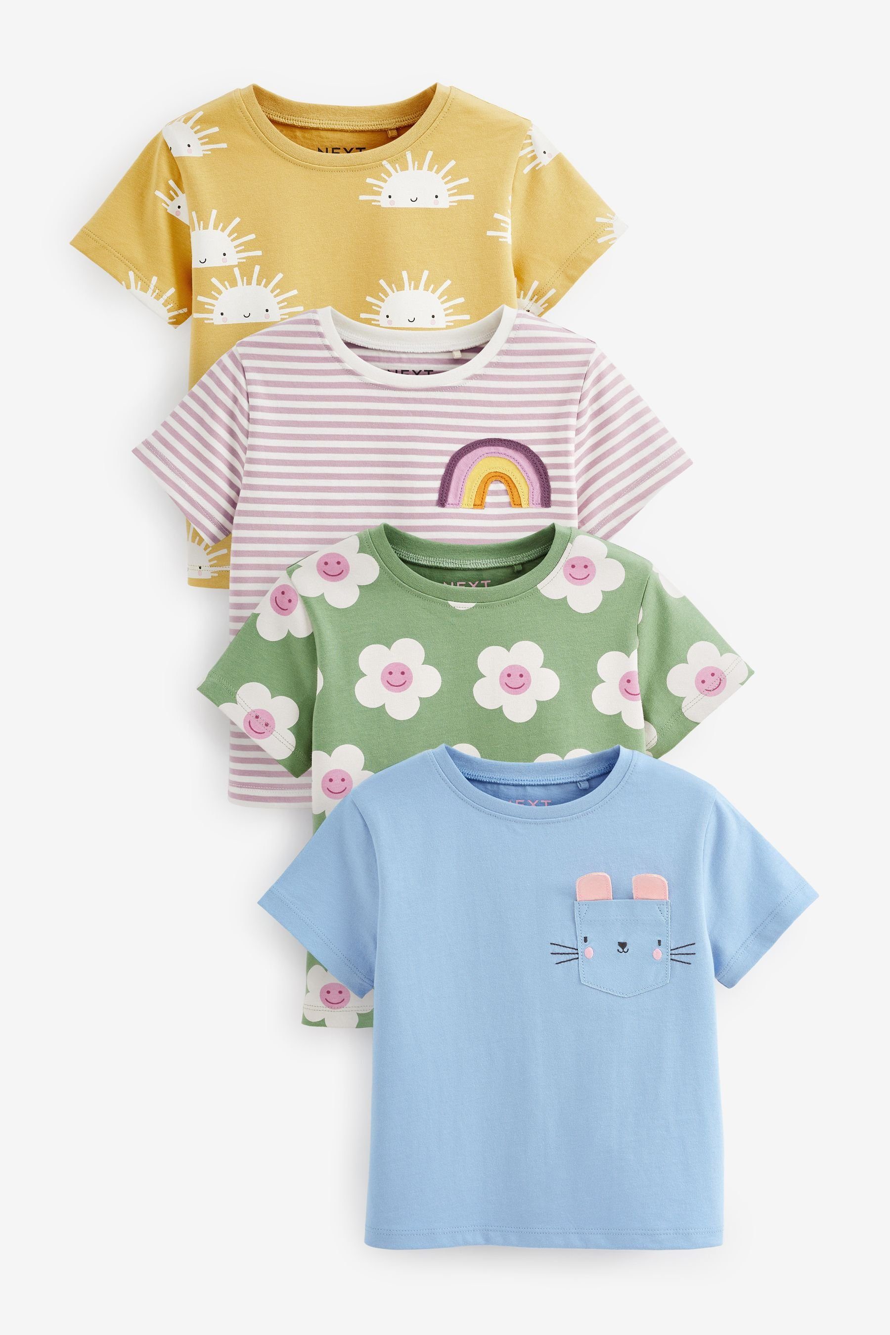 Next T-Shirt Kurzärmelige T-Shirts im 4er-Pack (4-tlg), Aktuelle Mode & Accessoires für die ...