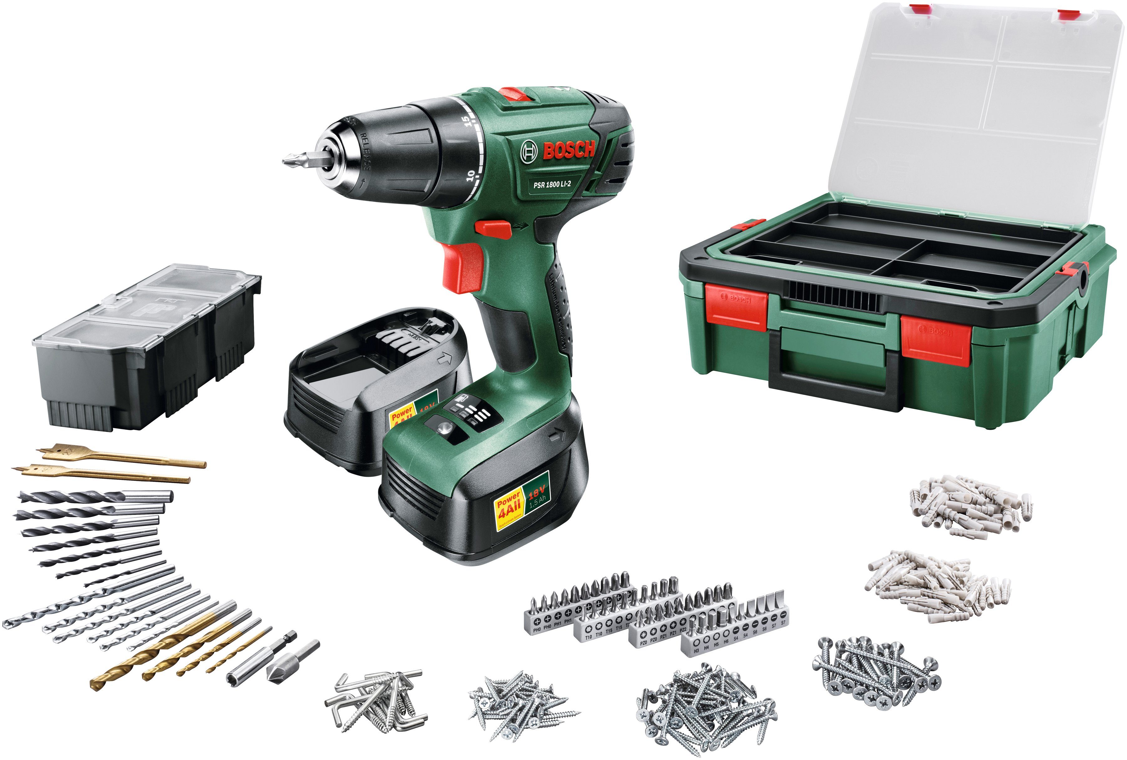 BOSCH Akku-Schrauber »PSR 1800 LI-2«, 1350 U/min, 38 Nm online kaufen | OTTO