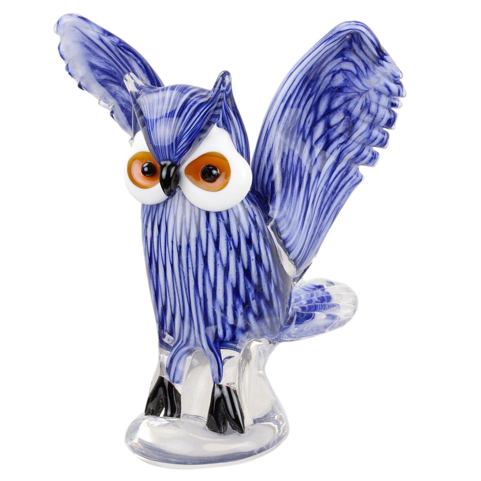 Aubaho Dekofigur Glasfigur Figur Skulptur Uhu Glas Glasskulptur Eule
