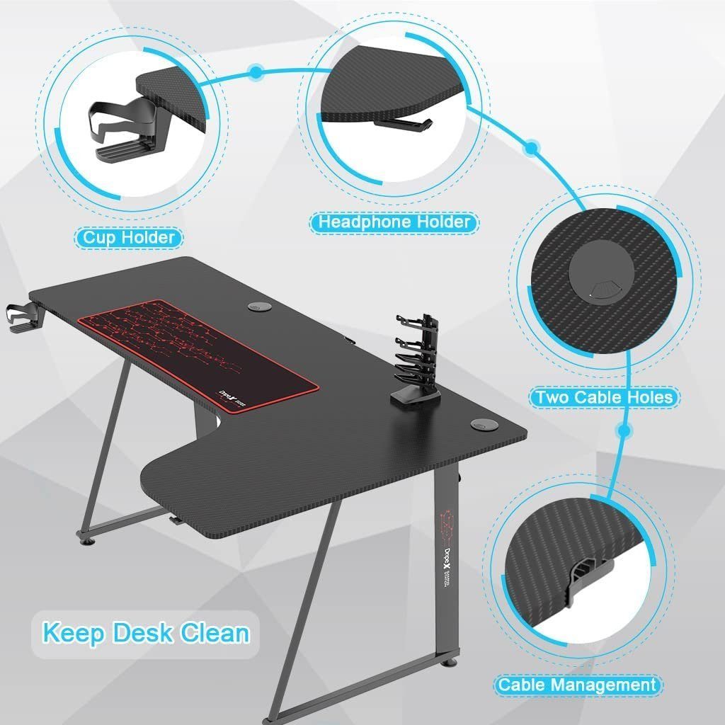 Dripex Eckschreibtisch Gaming Tisch L-Form 160cm Schreibtisch Computertisch
