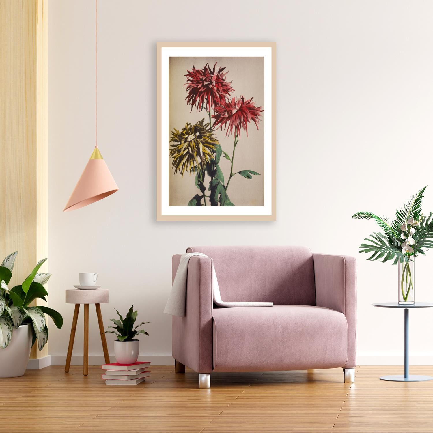 queence Bild mit Rahmen Lina, Blumen, Pflanzen, Premium Rahmenbild