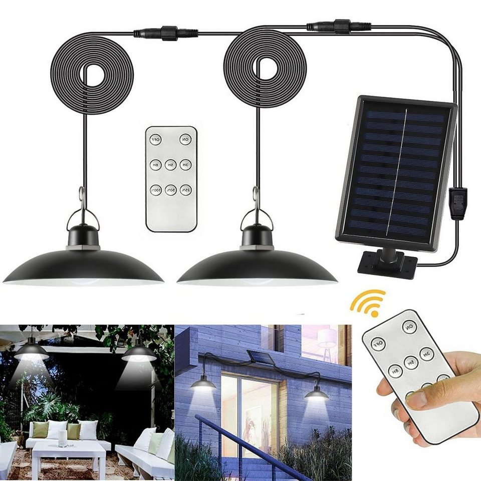 oyajia LED Solarleuchte LED Solar Hängelampe mit Fernbedienung,2 Kopf ... oyajia LED Solarleuchte LED Solar Hängelampe mit Fernbedienung,2 Kopf ...