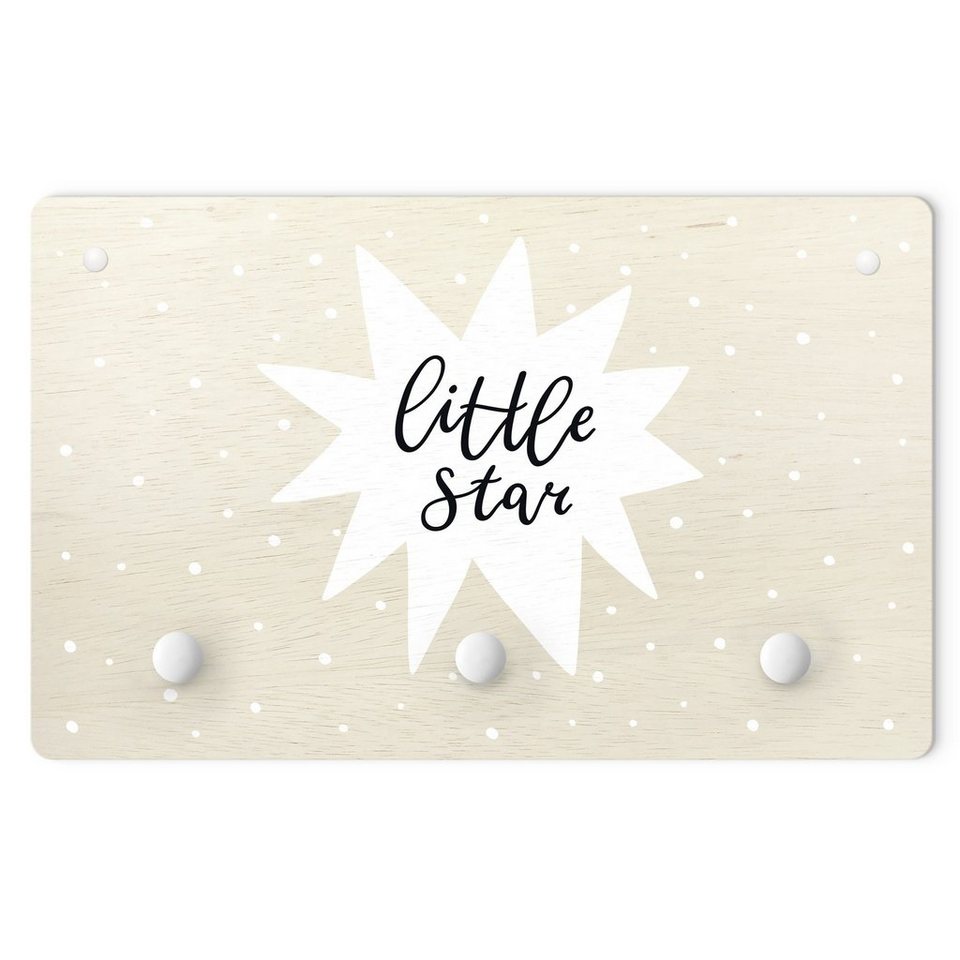 Bilderdepot24 Garderobenpaneel Schwarz Weiss Illustration Spruch Little