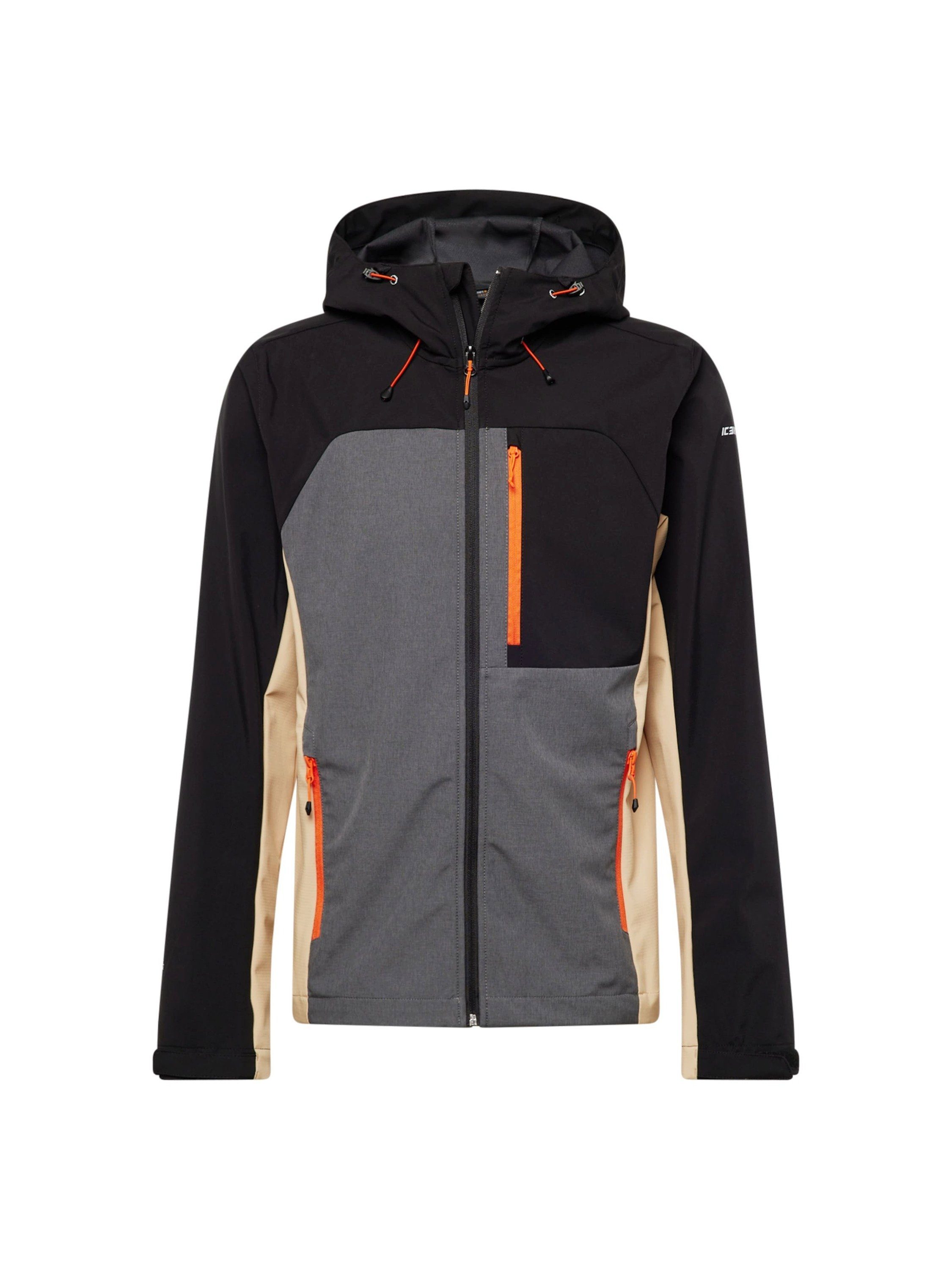 Icepeak Softshelljacke BROOKER (1-St), Kapuze mit Stehkragen