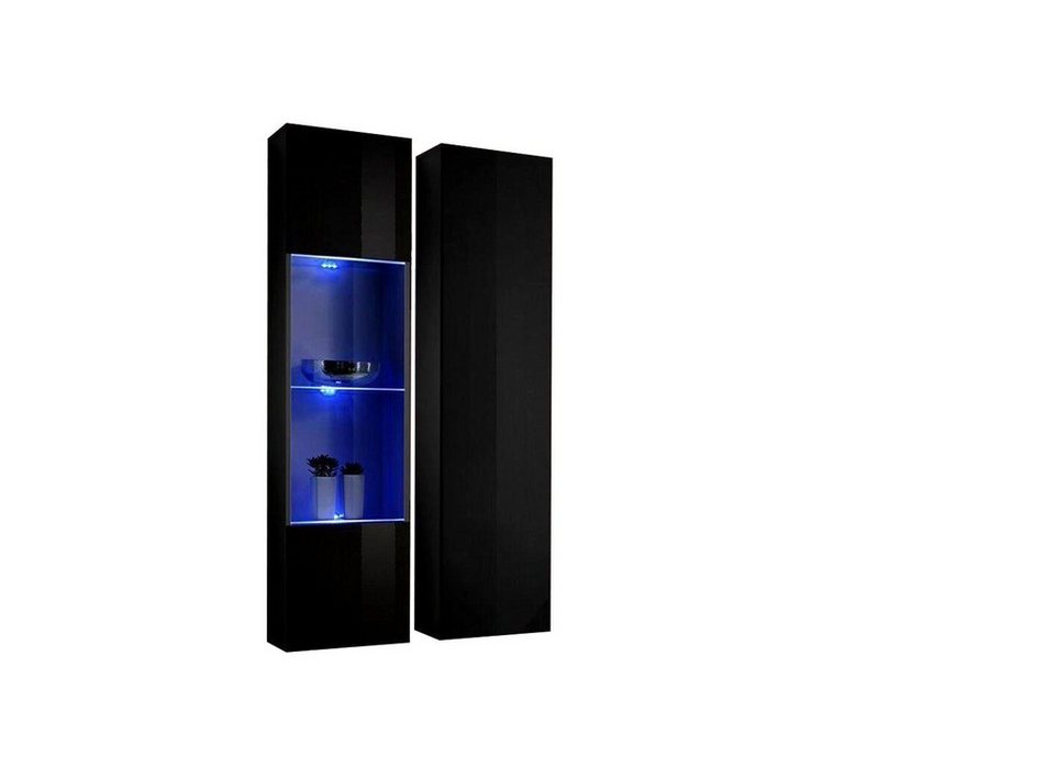 Jvmoebel Wohnzimmer Set Schwarz Wohnwand Wohnzimmer Luxus Set Hänge