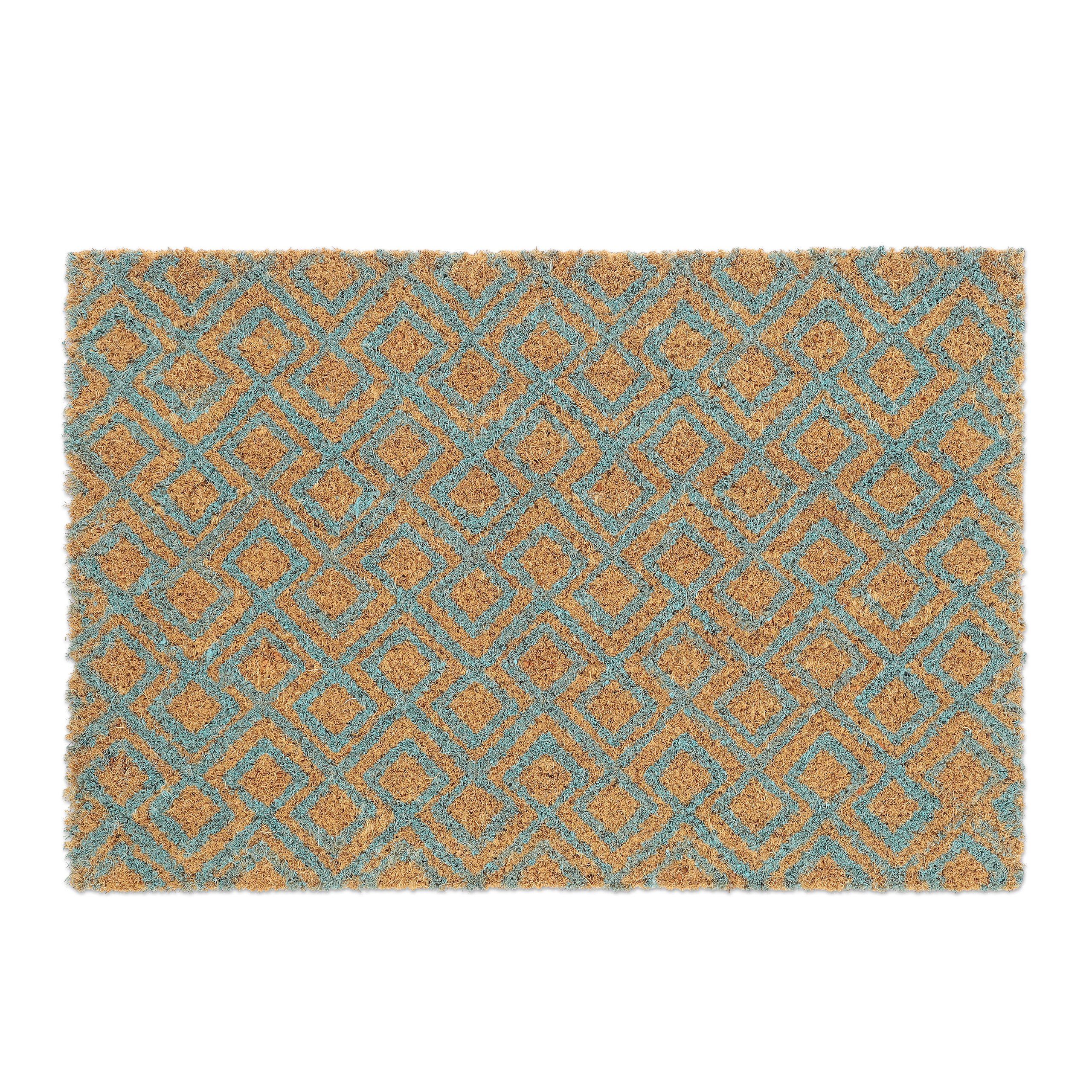 Fußmatte Kokos Fußmatte Mit Geometrischem Muster Relaxdays Höhe 15 Mm