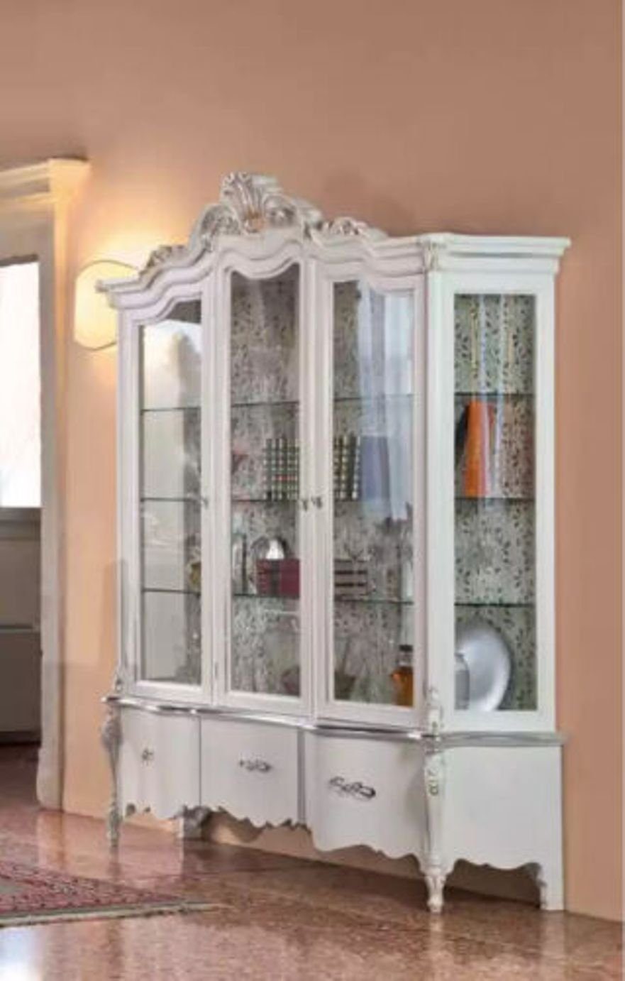 Jvmoebel Vitrine Luxus Holz Vitrine Anrichte Design Schränke Weiß