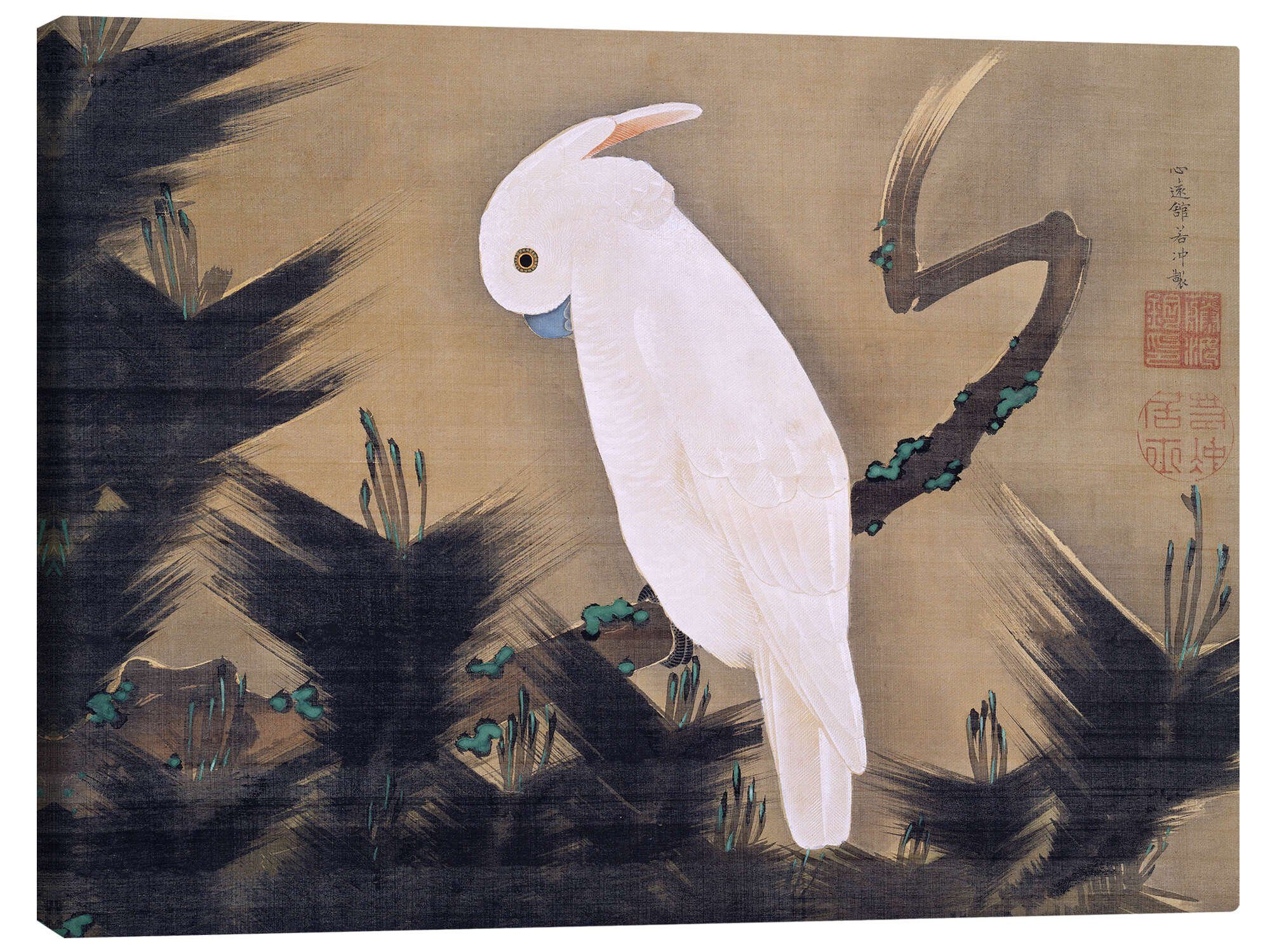Posterlounge Leinwandbild Itô Jakuchu Weißer Kakadu Auf Einem