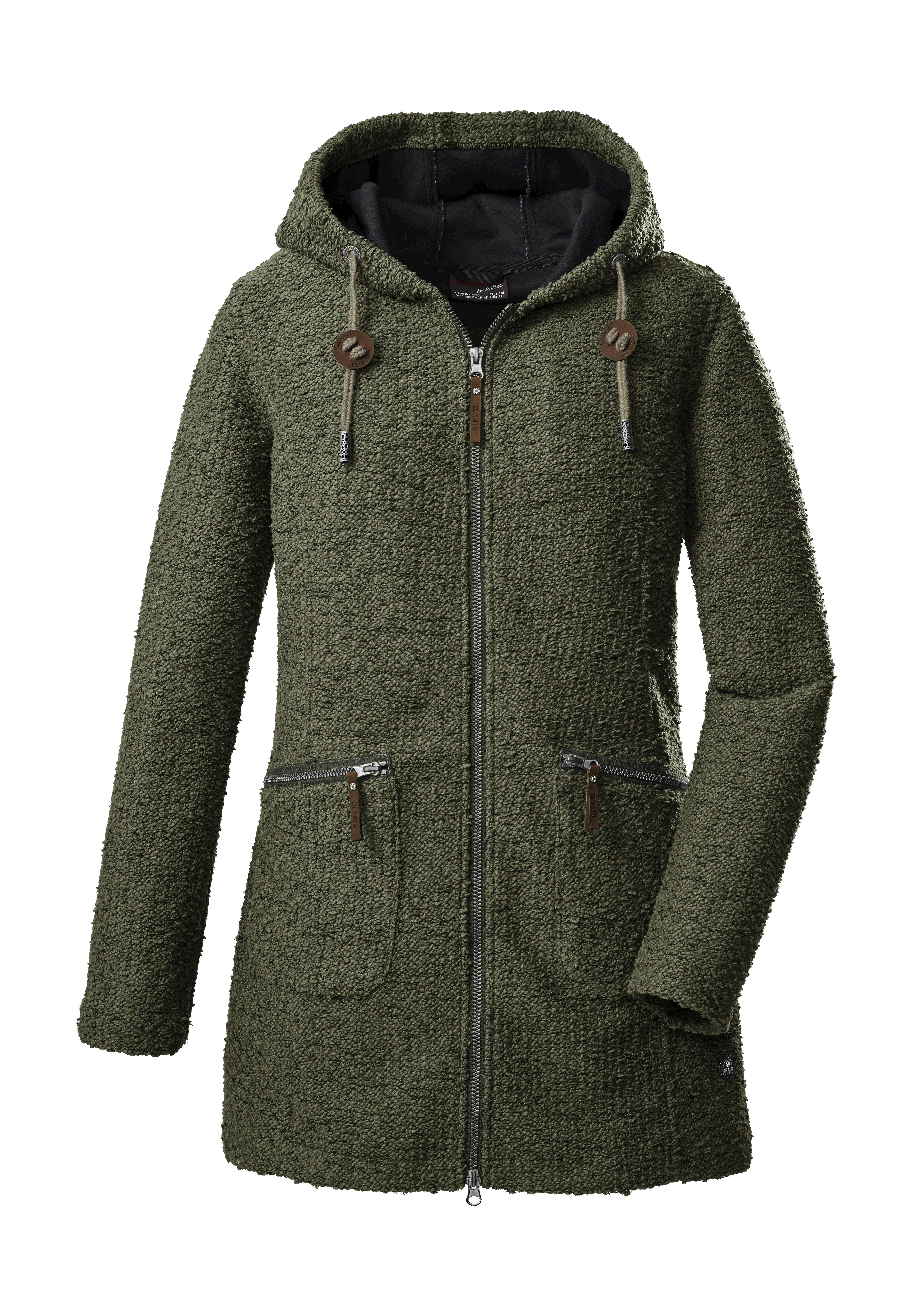 G.I.G.A. DX by killtec Fleecejacke GW 55 WMN KNTFLC PRK, grobe Strick-Optik, aufwendige Accessoires