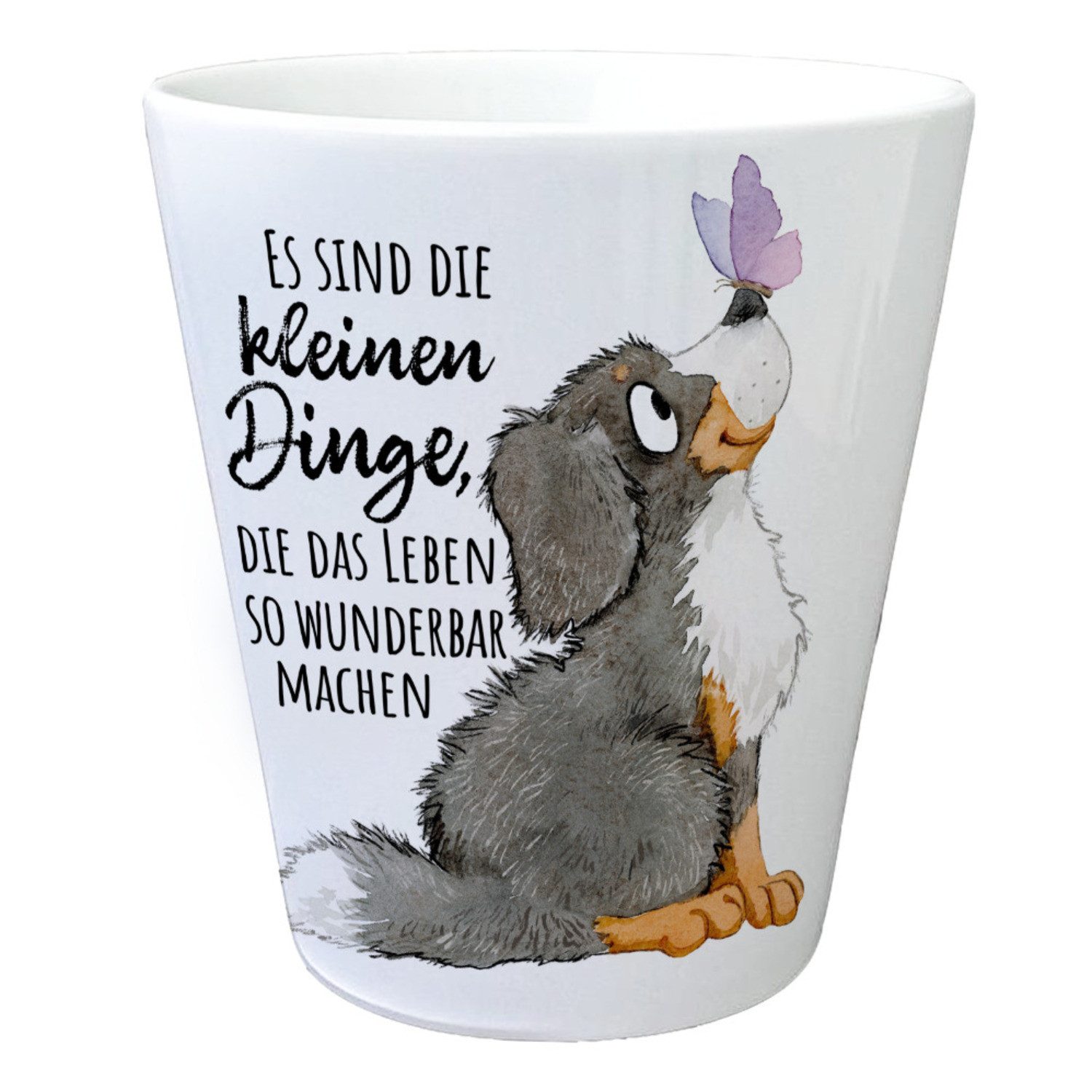 speecheese Blumentopf Hund Blumentopf mit Spruch Die kleinen Dinge machen das Leben so