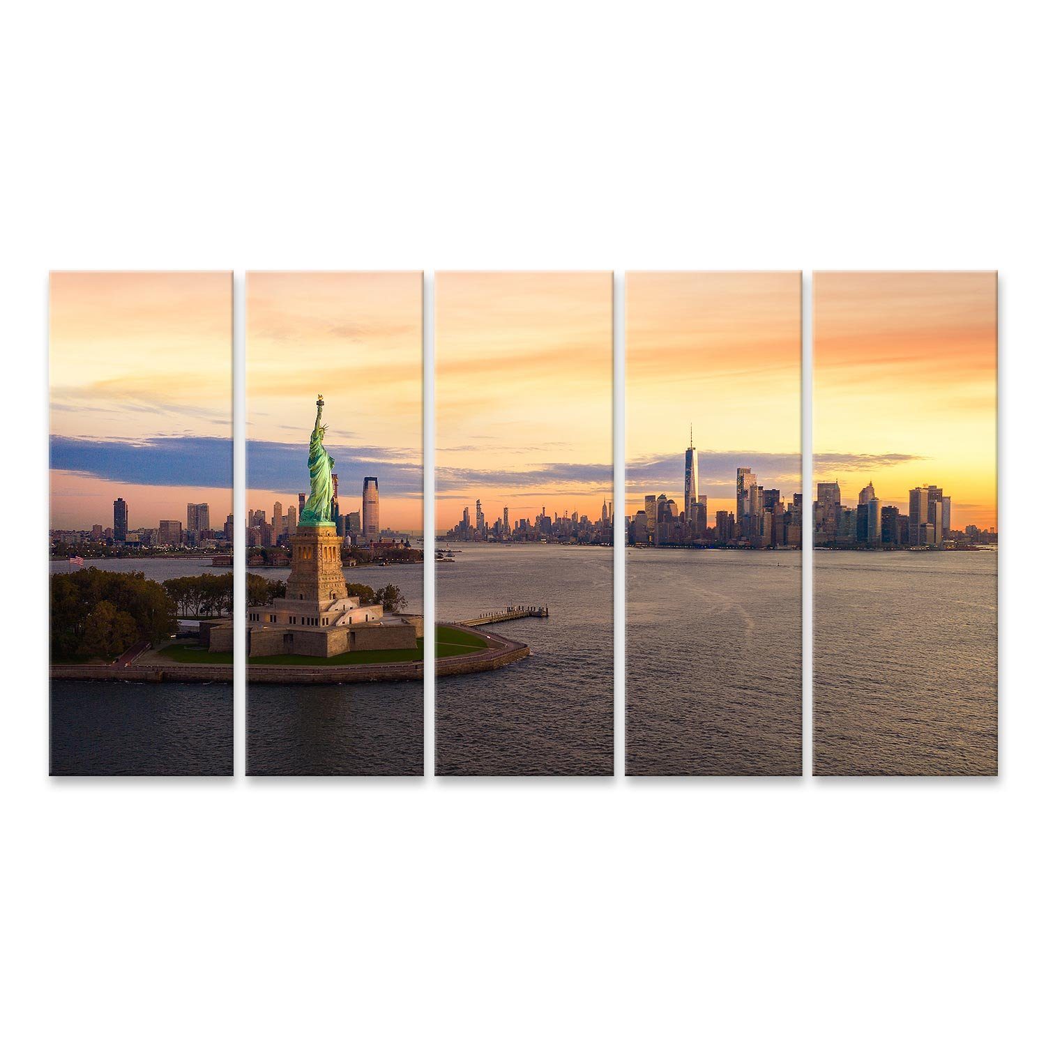 islandburner Leinwandbild Bild auf Leinwand Freiheitsstatue in New York City Wandbild Poster Kun