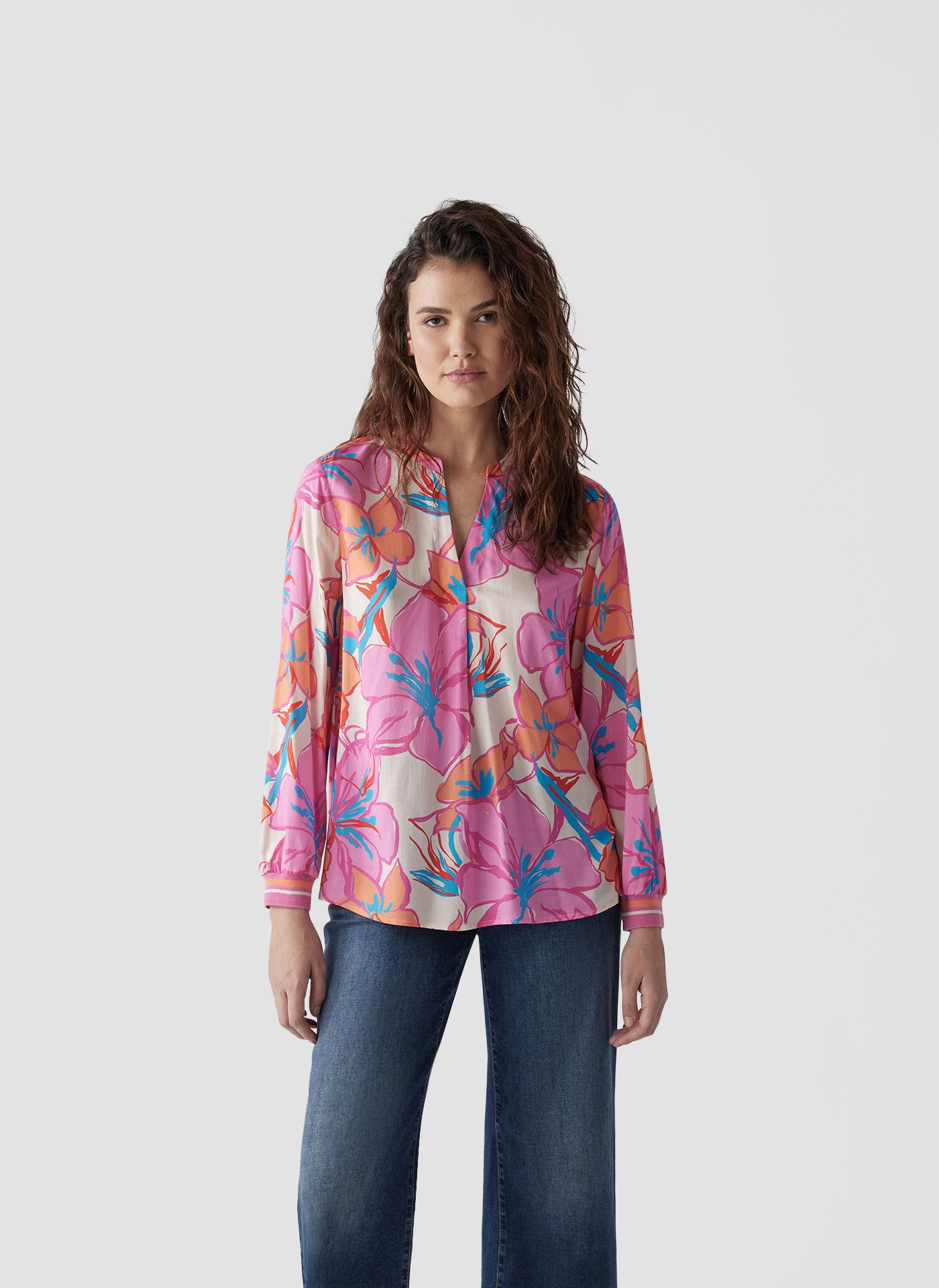 Lecomte Klassische Bluse Lecomte Farbenfrohe Bluse Mit Floralem Print