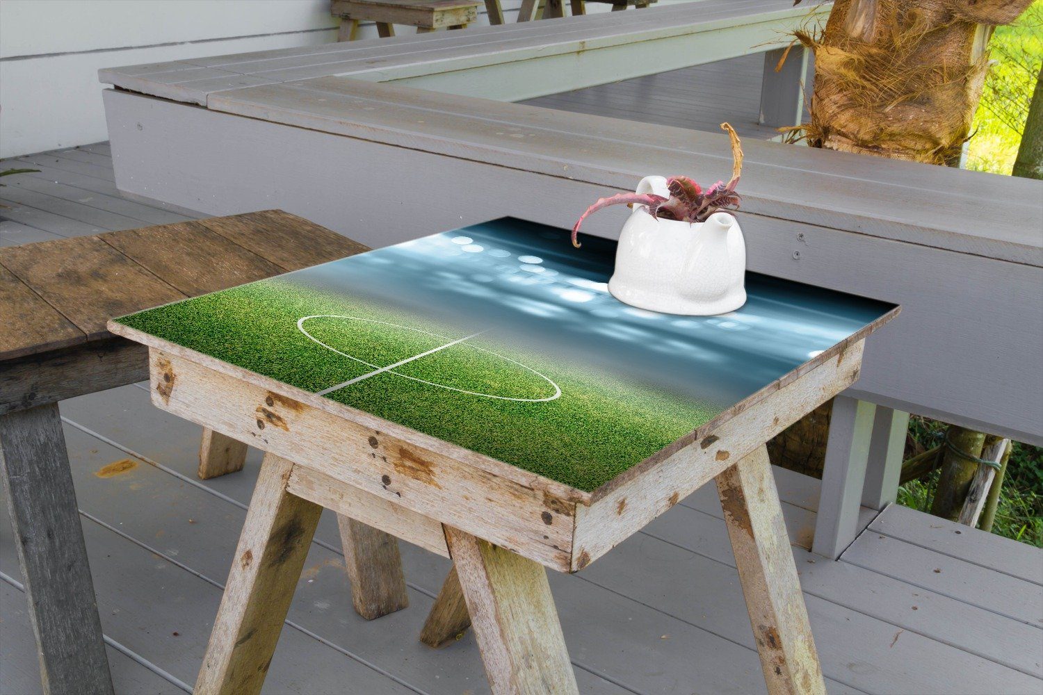 Wallario Möbelfolie Fußball Stadion Mittellinie Ii Farbecht Uv Und