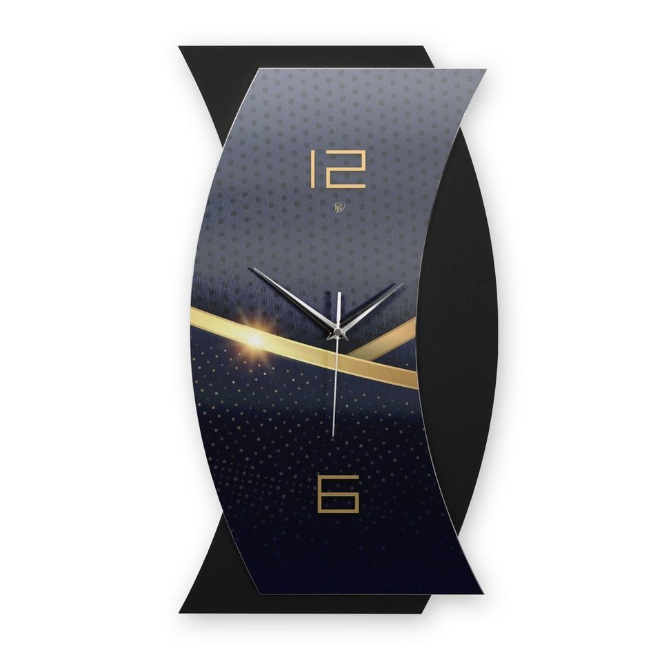 Kreative Feder Wanduhr 3d Designer Wanduhr Blue And Gold Ohne Ticken