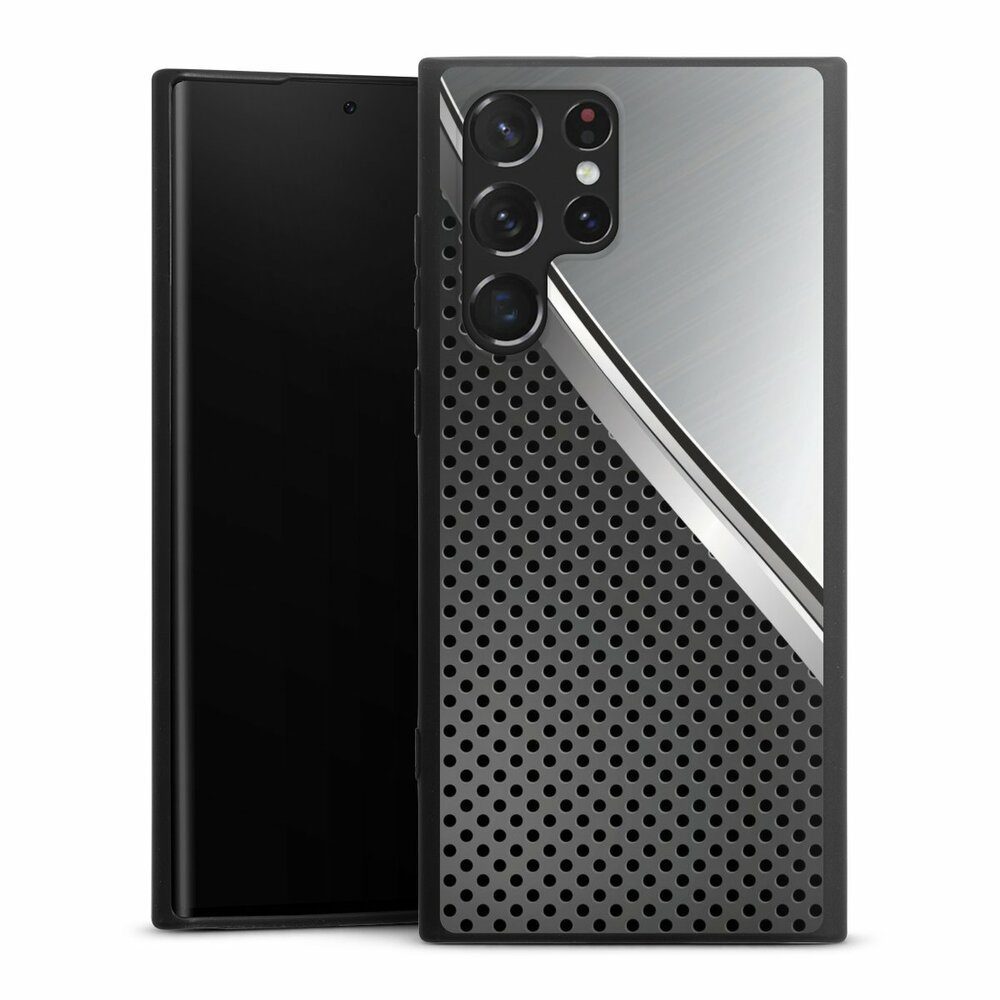Deindesign Handyhülle Carbon Stahl Metall Duo Metal Surface Samsung