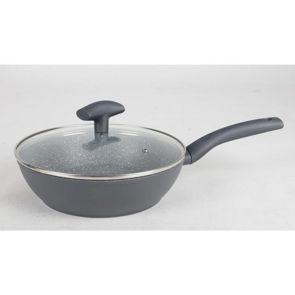 Hatex Bratpfanne Michelino Hochrandpfanne Mit Deckel 24cm Grau Braten