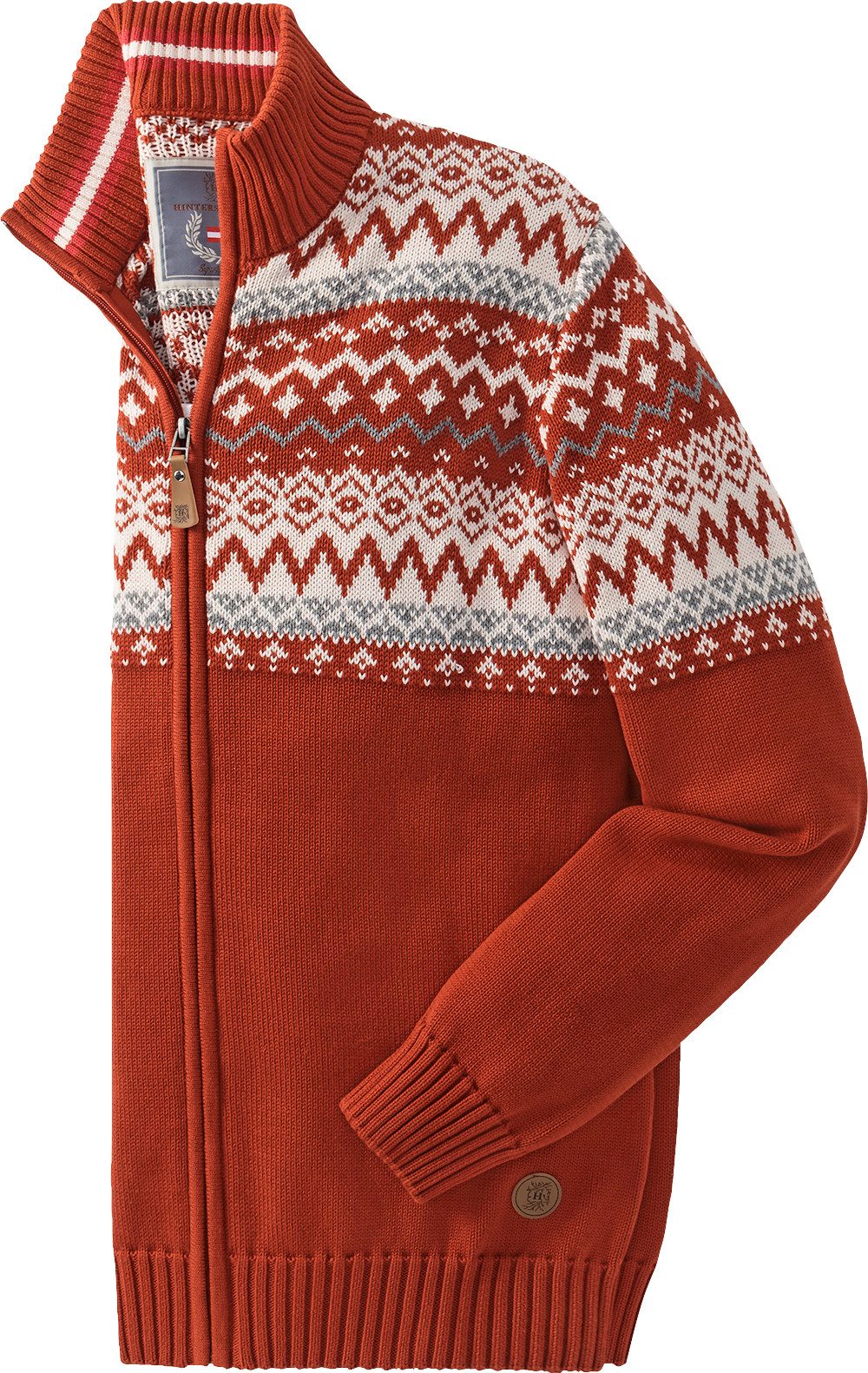 Hinterstoisser Strickjacke Mit charakteristischem Norweger-Muster