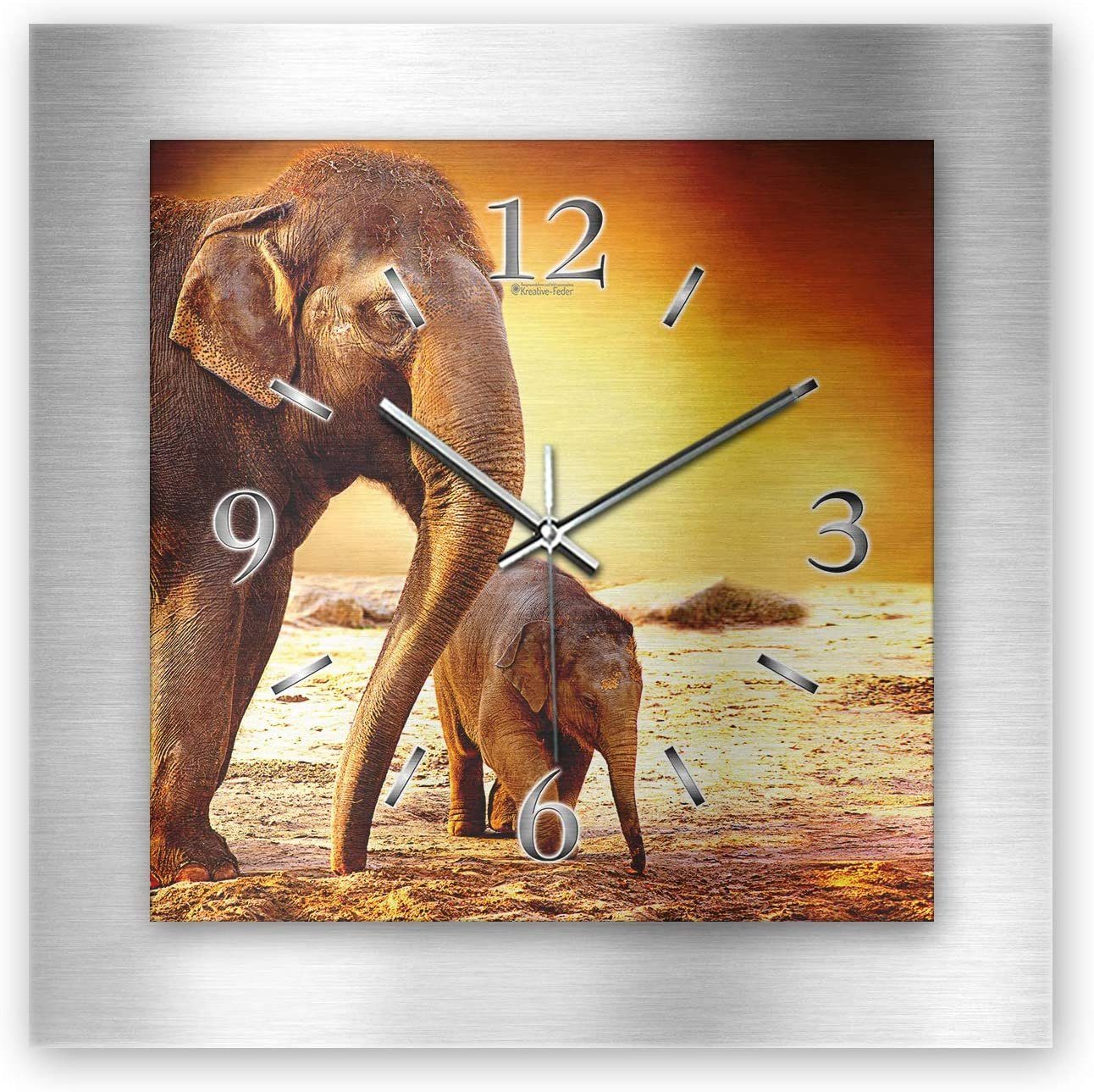 Kreative Feder Wanduhr Afrika 3d Metallic Designer Wanduhr Modern