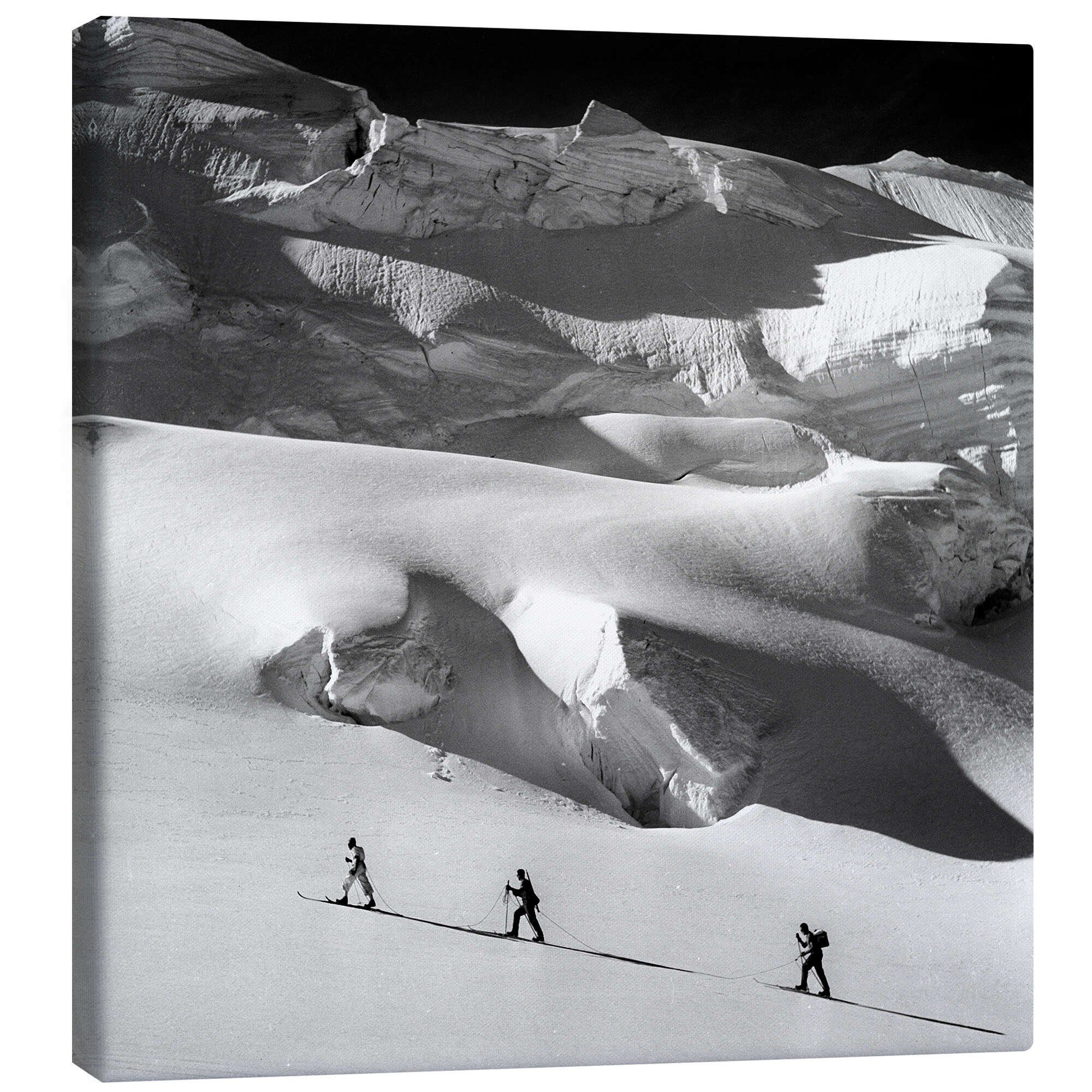 Posterlounge Leinwandbild Vintage Ski Collection Schneewanderung Durch