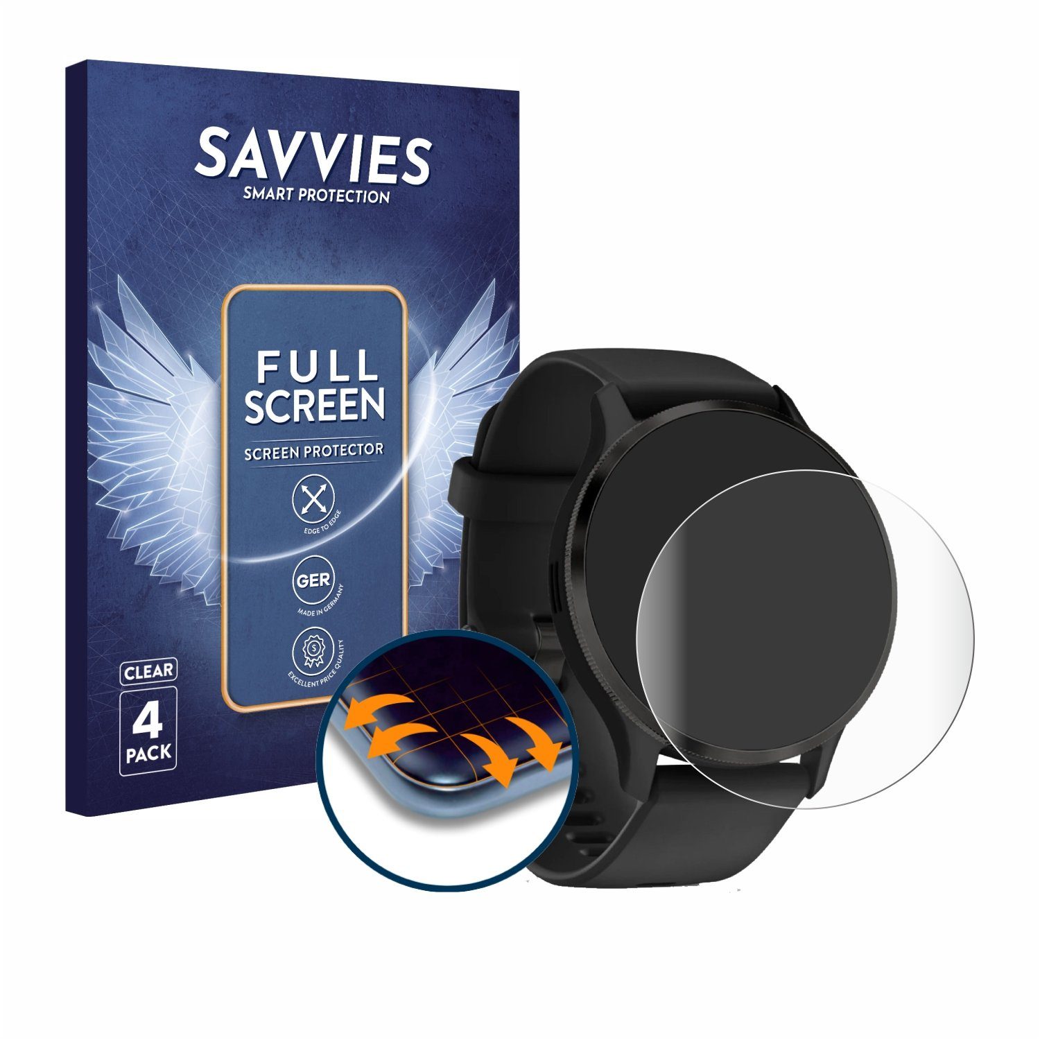 Savvies Fullscreen Schutzfolie Für Garmin Venu 3s Displayschutzfolie