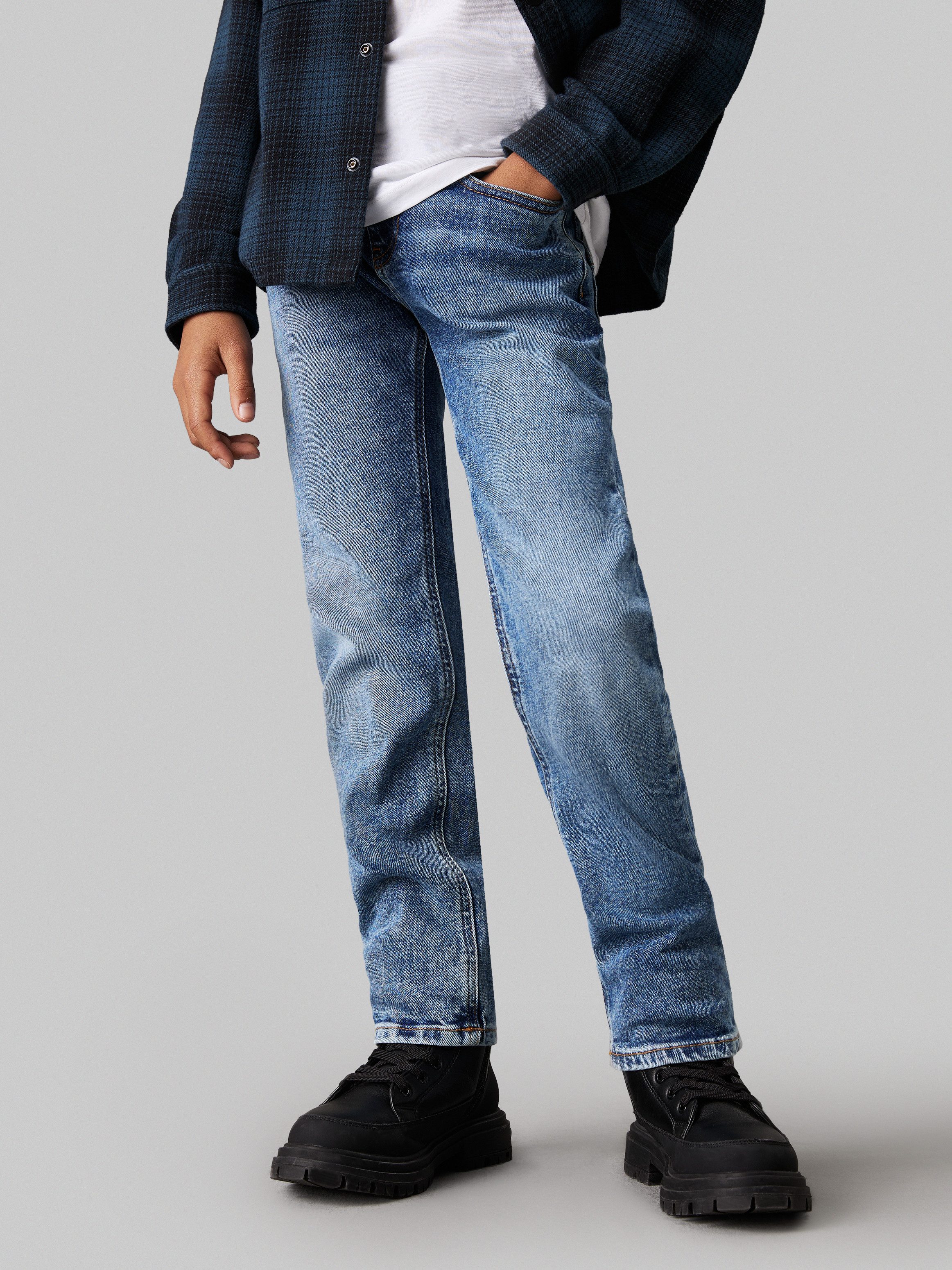 Calvin Klein Jeans Straight-Jeans Reg Straight Wash Blue Hero Cf für Kinder bis 16 Jahre im 5 ...