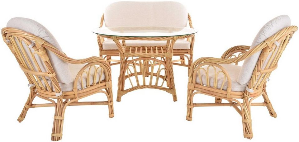 Krines Home Sitzgruppe Wintergarten Rattangarnitur Twist