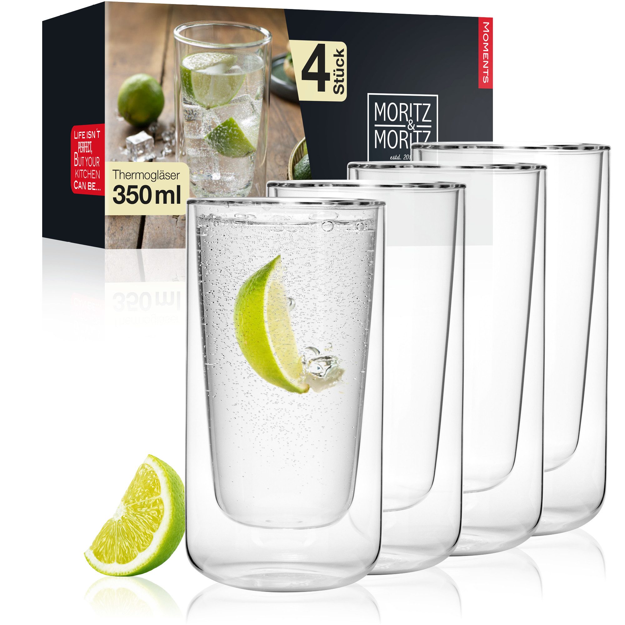 Moritz & Moritz Kombiservice Moritz & Moritz Trinkgläser Set 350ml 4 ...