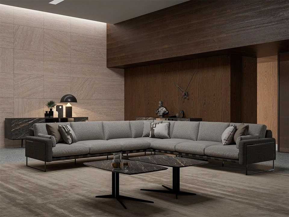 Jvmoebel Wohnzimmer Set Grau Polstermöbel Ecksofa L Form Wohnzimmer
