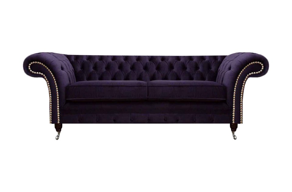 Jvmoebel Chesterfield Sofa Chesterfield Lila Zweisitzer Sofa Couch