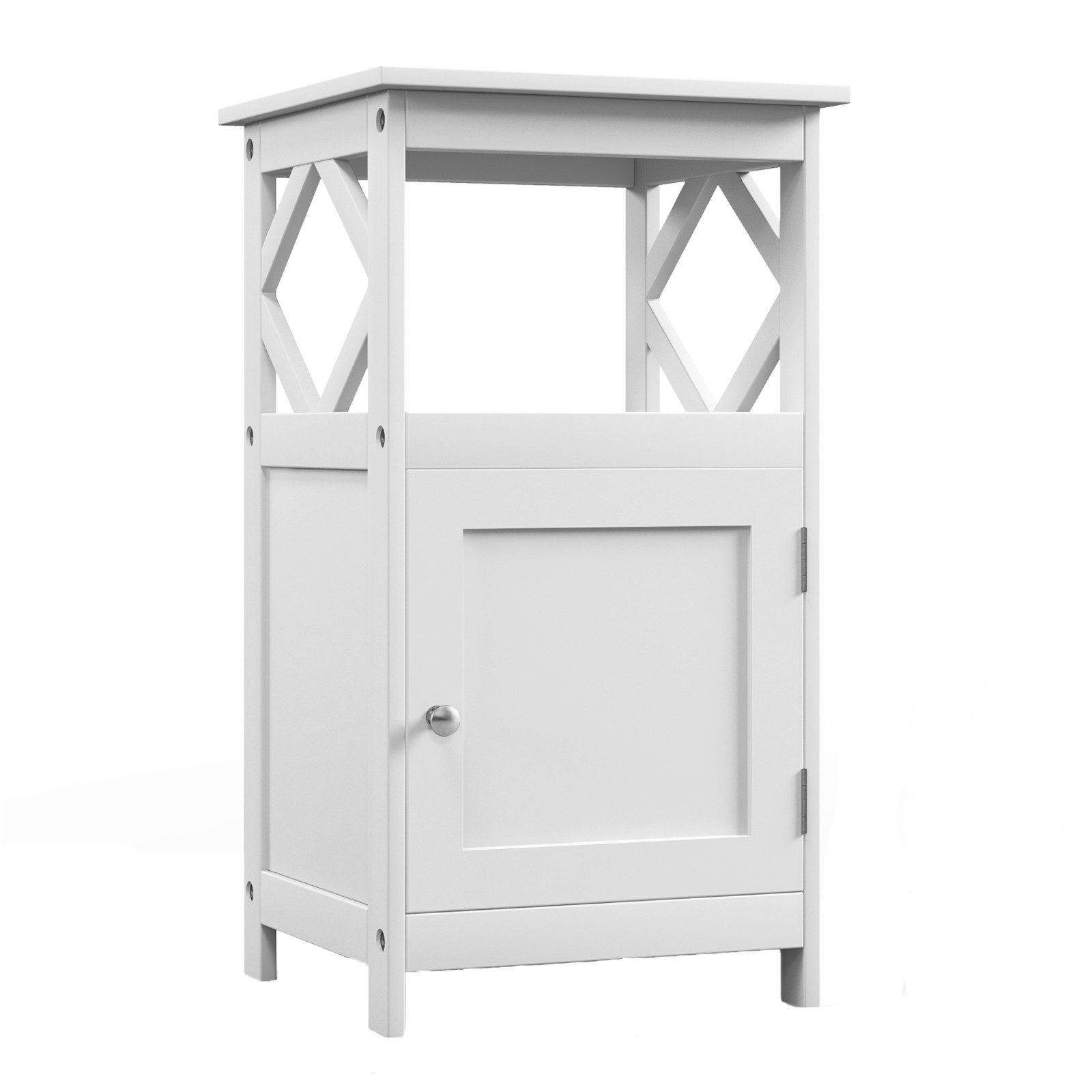 Costway Badkommode Badschrank Weiß Mit Einzeltür And Ablage Holz
