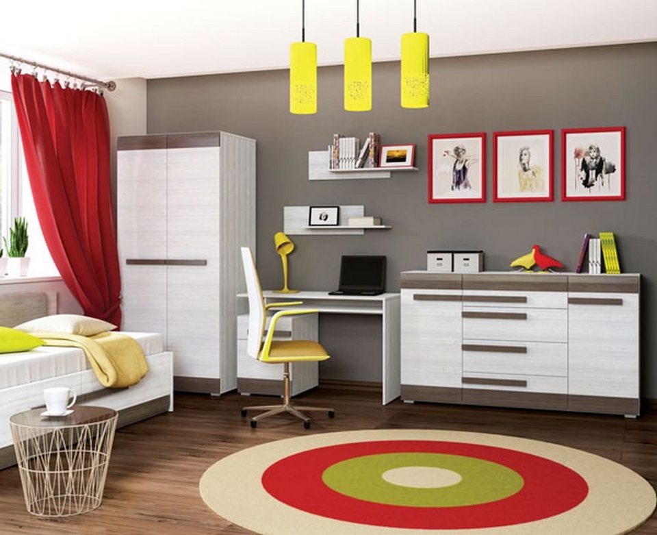 Feldmann Wohnen Jugendzimmer Set Blanco Set 1 Kleiderschrank 1