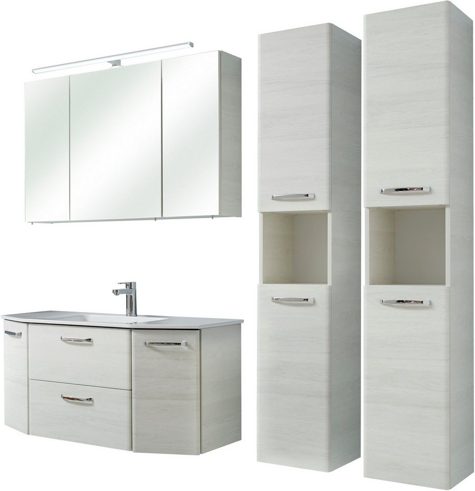 Saphir Badmöbel Set Quickset 936 4 Teilig Glaswaschtisch Und Led