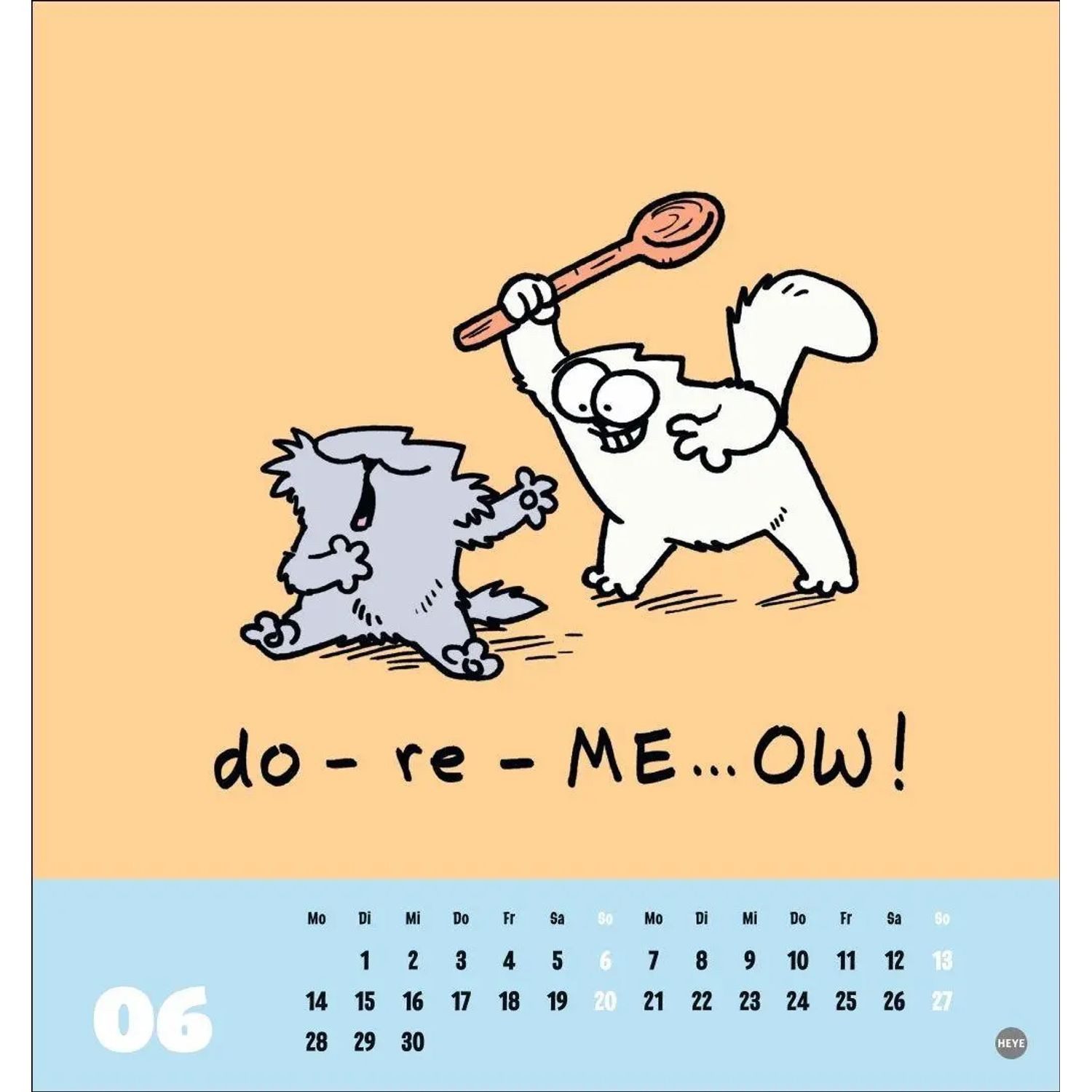 HEYE Monatskalender Simons Katze Postkartenkalender 2027