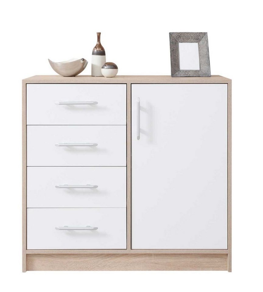 Feldmann Wohnen Kommode Smart 1 St 90x40x835cm Weiß Sonoma Eiche 1