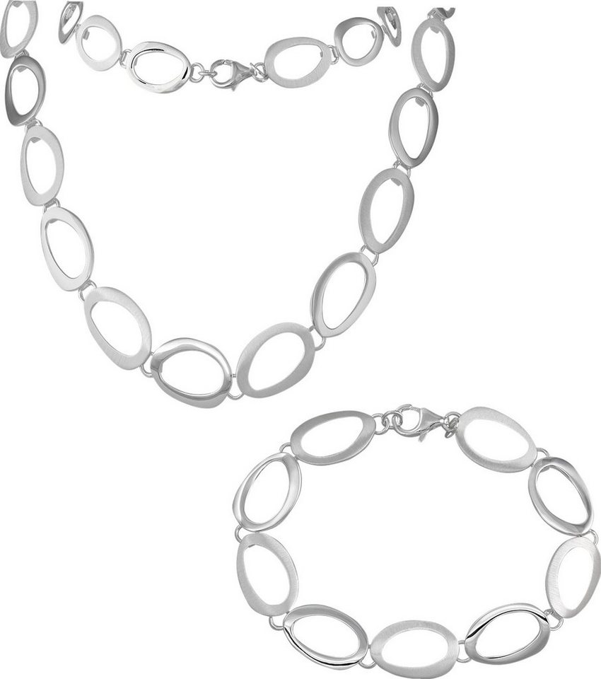 SilberDream Schmuckset SilberDream Collier & Armband glanz oval ... SilberDream Schmuckset SilberDream Collier & Armband glanz oval ...