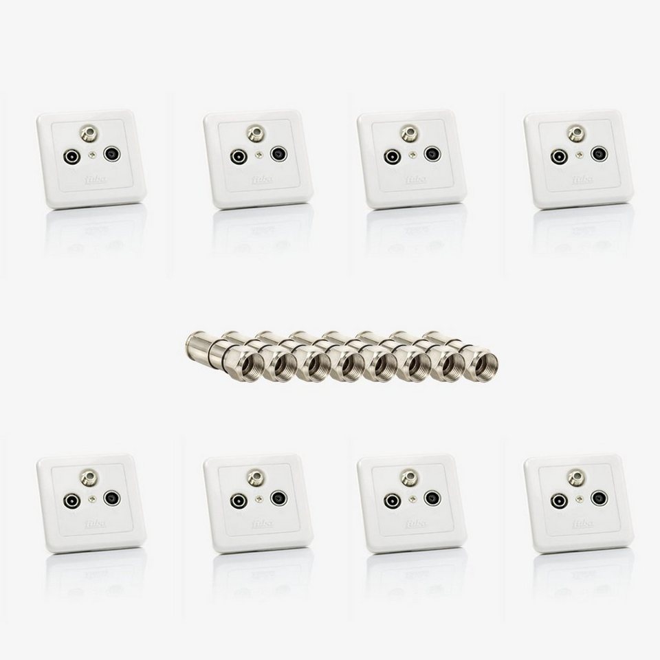 fuba Antennensteckdose 8x GAD 300 Sat-Dose 3-Fach XCon S323 F ... fuba Antennensteckdose 8x GAD 300 Sat-Dose 3-Fach XCon S323 F ...