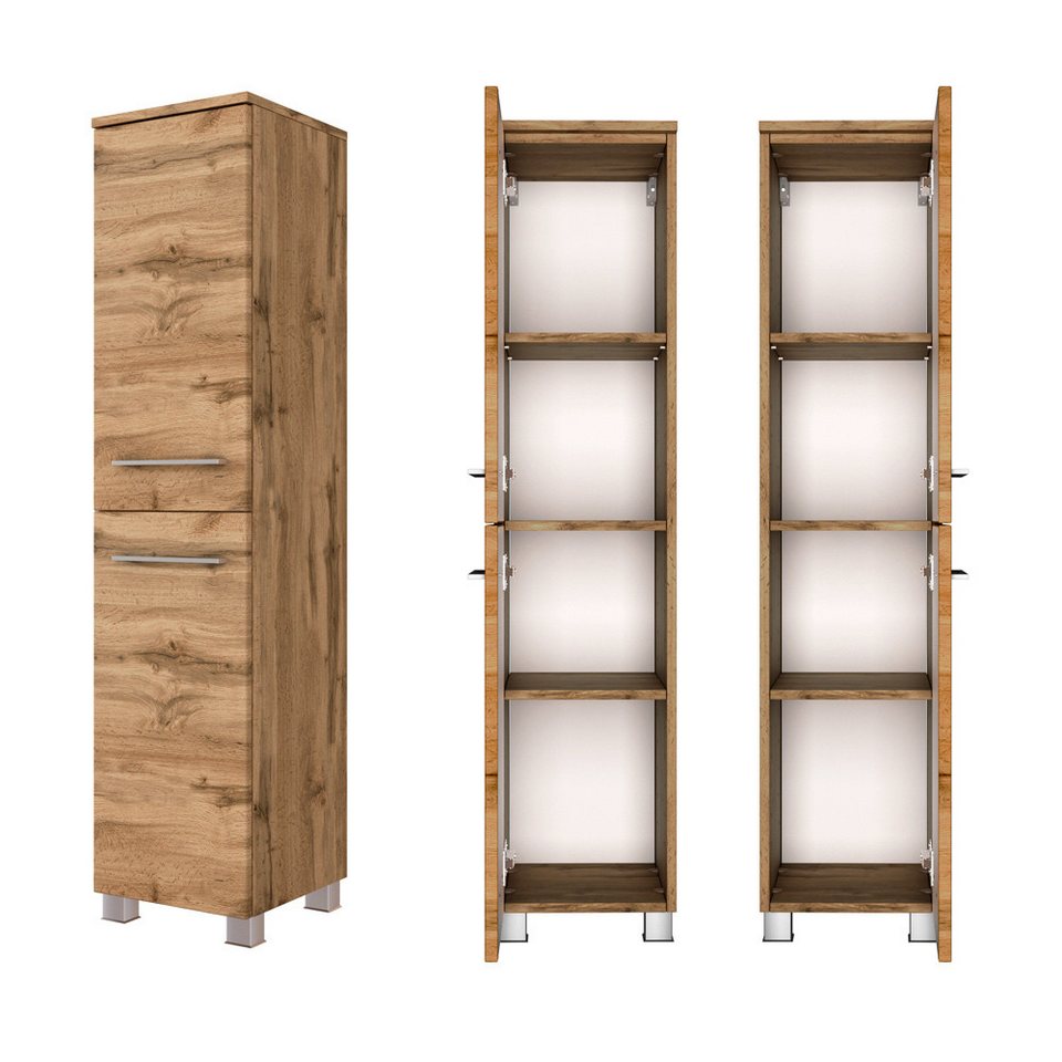 Lomadox Midischrank Midischrank Badschrank Badezimmer Schrank Eiche