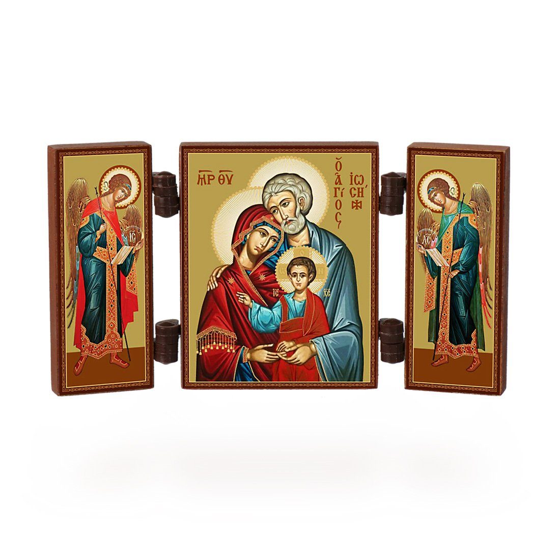 NKlaus Bild Ikone - Heilige Familie - christliche reise Altar Holz Triptychon, Religion