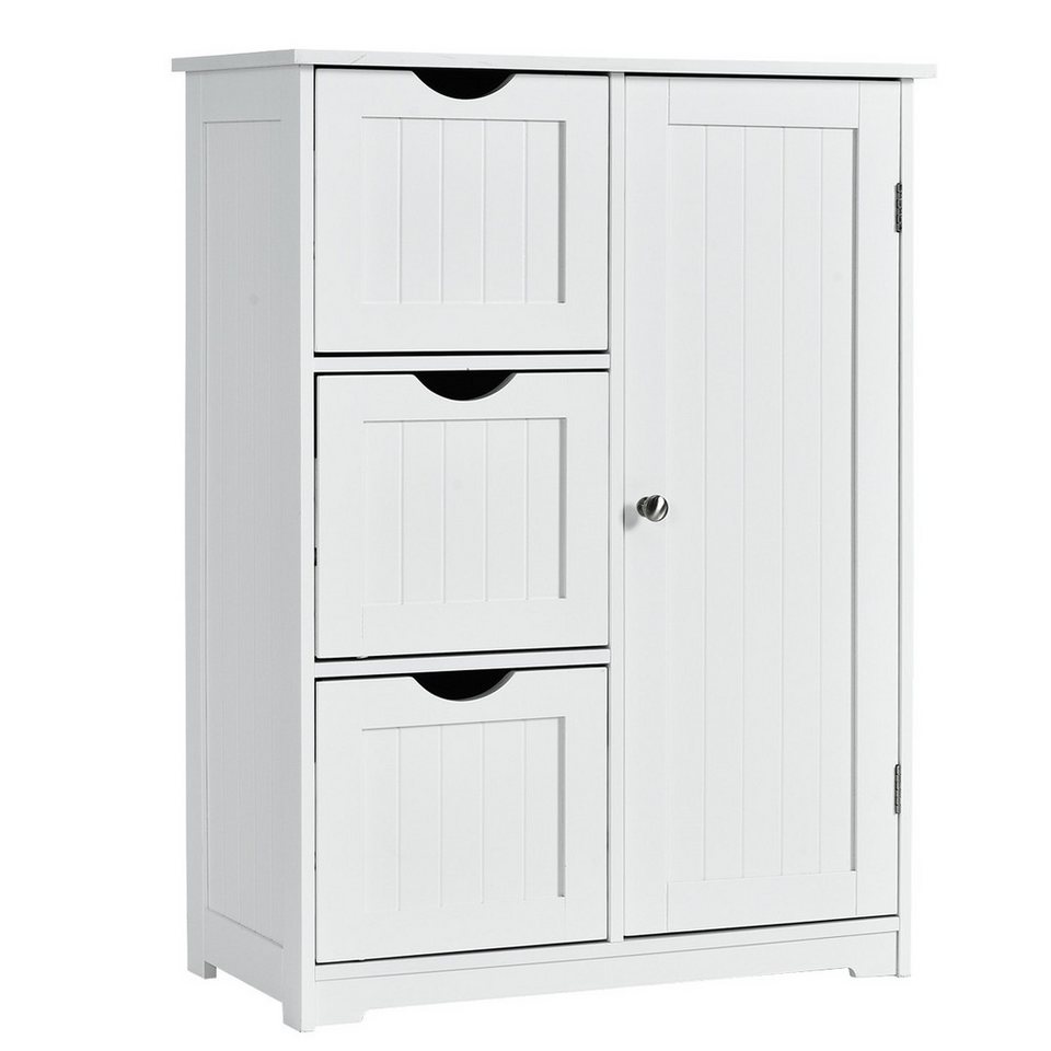 Costway Badkommode 3 Schubladenmit Verstellbarer Ablage30 X 60 X 81 Cm