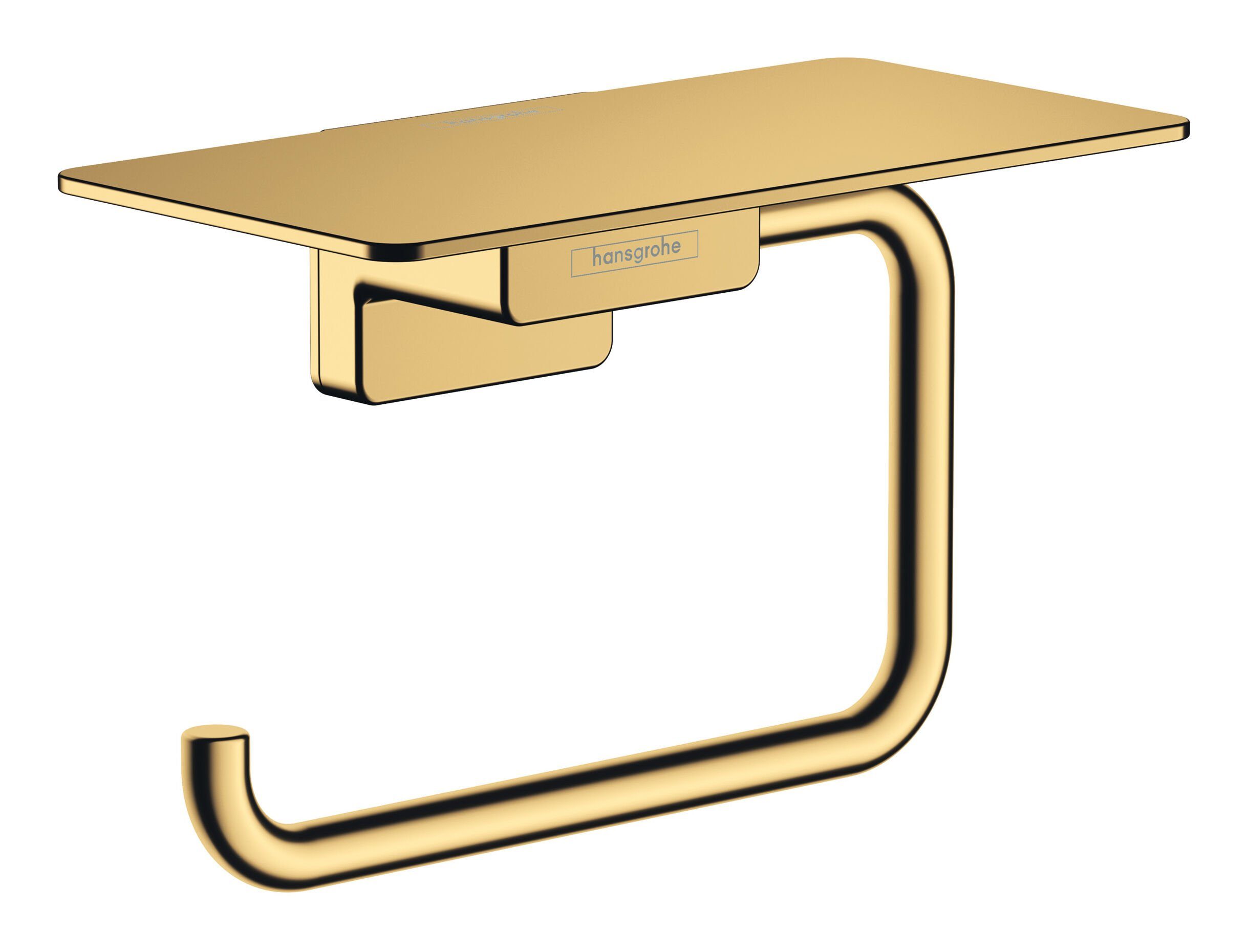 hansgrohe Toilettenpapierhalter AddStoris, Mit Ablage - Polished Gold Optic