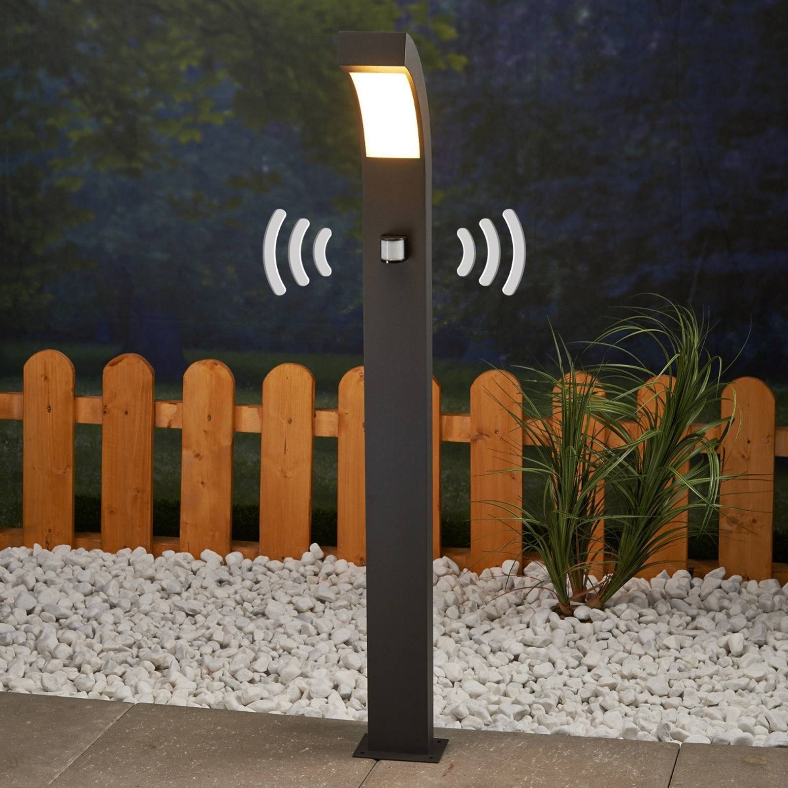 Lucande Pollerleuchte Lennik Led Lampen Warmweiß Modern Aluminium