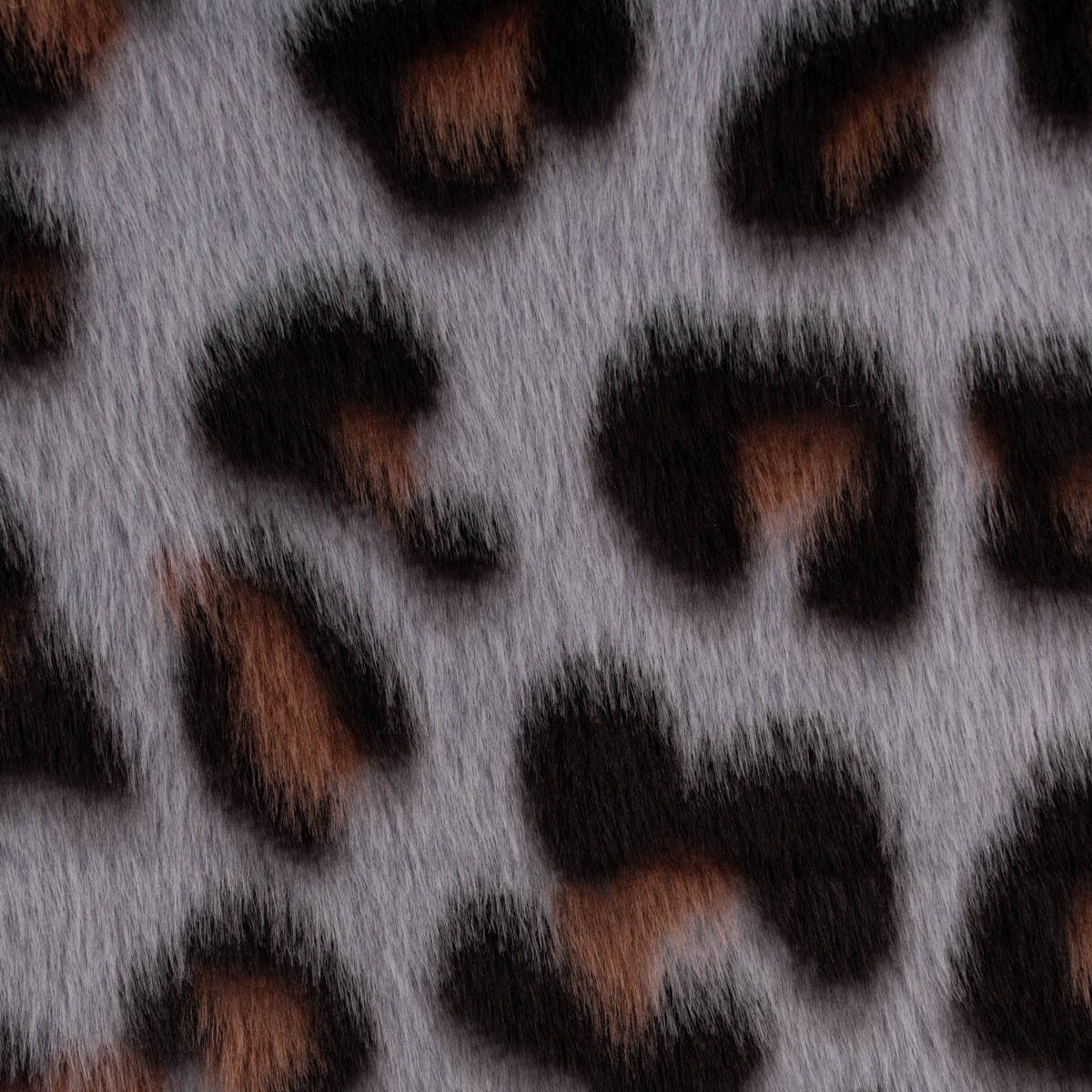 SchÖner Leben Stoff Fellimitat Kunstfell Kuschelweich Leopard Grau