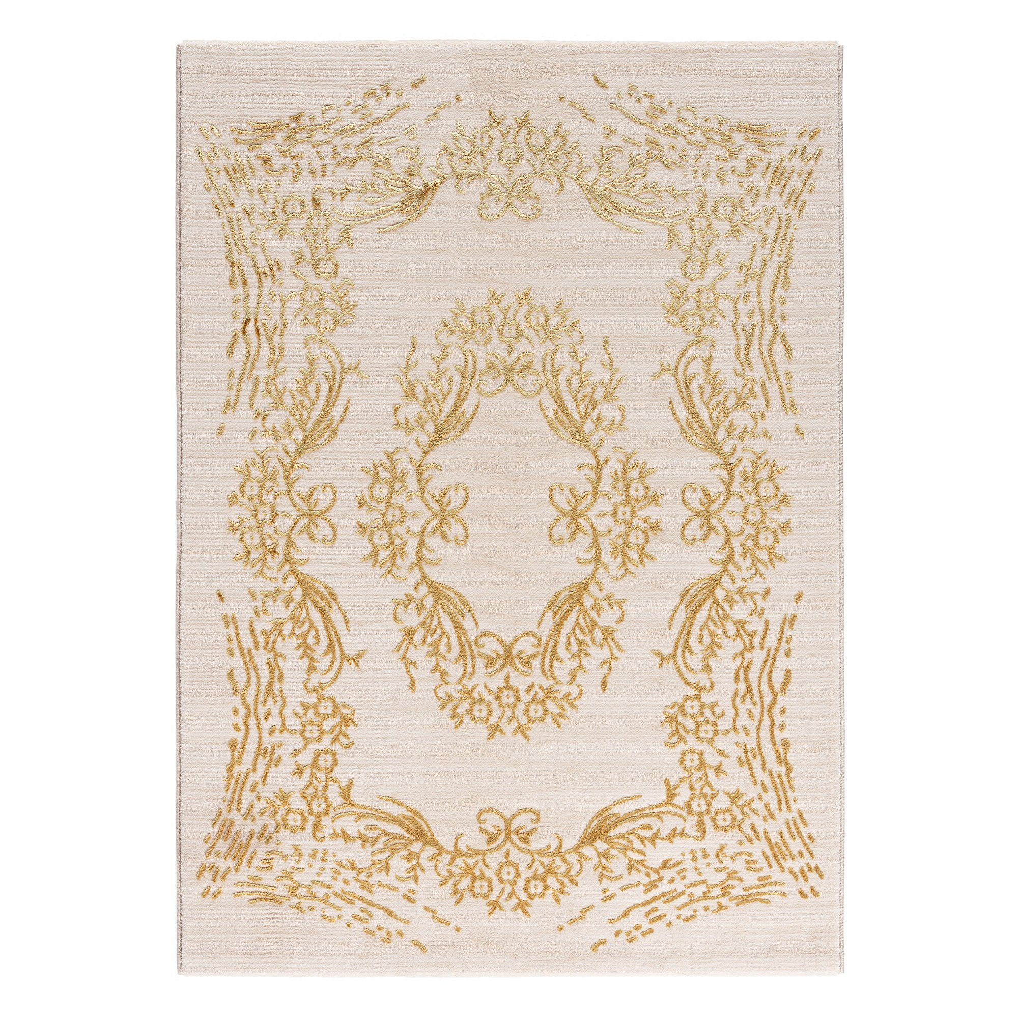 Teppich Teppich Classic Design Beige Goldfarbig Sehrazat
