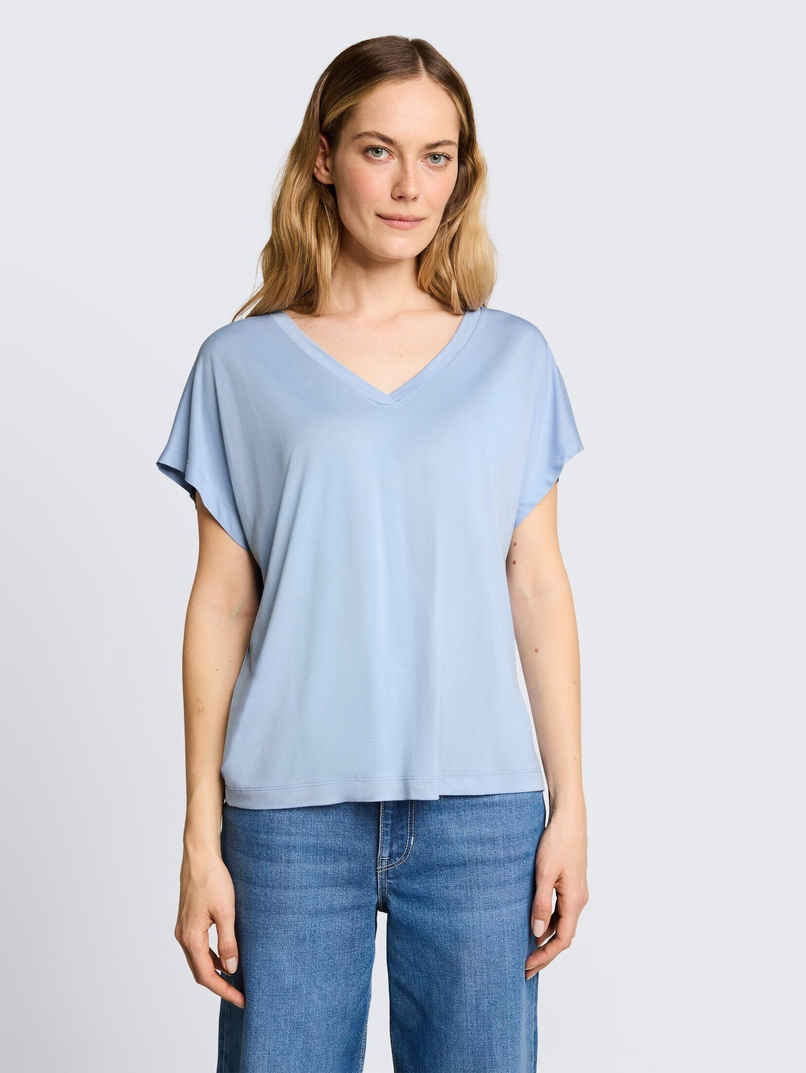 TOM TAILOR PLUS T-Shirt T-Shirt Plus Size - T-Shirt mit V-Ausschnitt